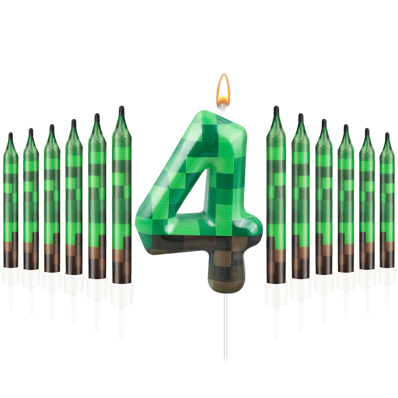13 Pcs Dynamite Candles 12 TNT Themed Birthday Cake Candles and Number ...