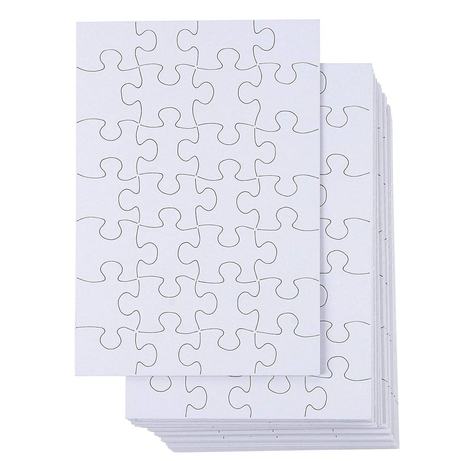 Juvale 48 Sheets Blank Puzzles To Draw On Bulk – 6X8 Inch Make Your Own ...