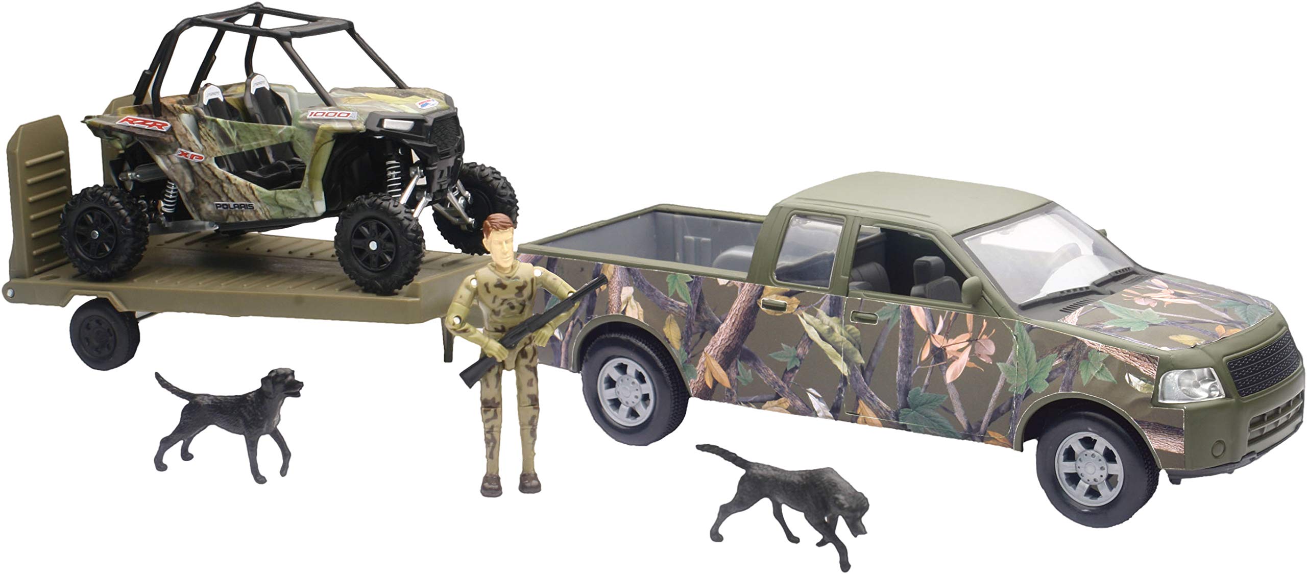 New-Ray Green Camo Pickup Truck with Polaris Razor and Figure Set ...