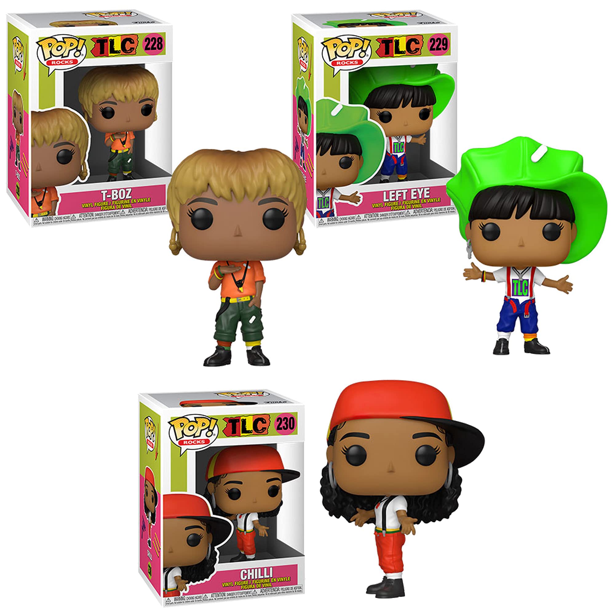 Tlc Complete Set (3) Funko Pop! Rocks: Chilli, Left-Eye And T-Boz ...