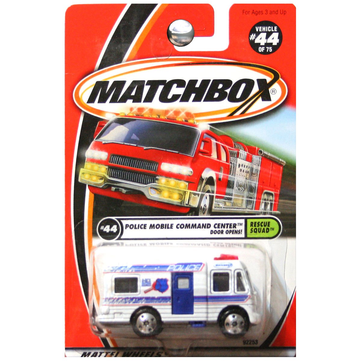 Matchbox 2001 Rescue Squad Police Mobile Command Center Door Opens Whi ...