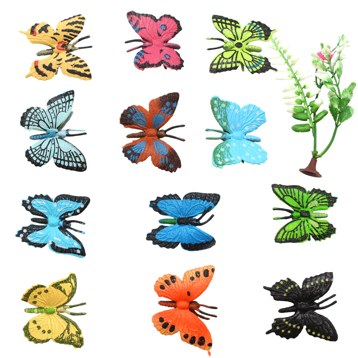 Smilersmile 12Pcs Plastic Butterflies Toy Butterfly Action Figures Art ...