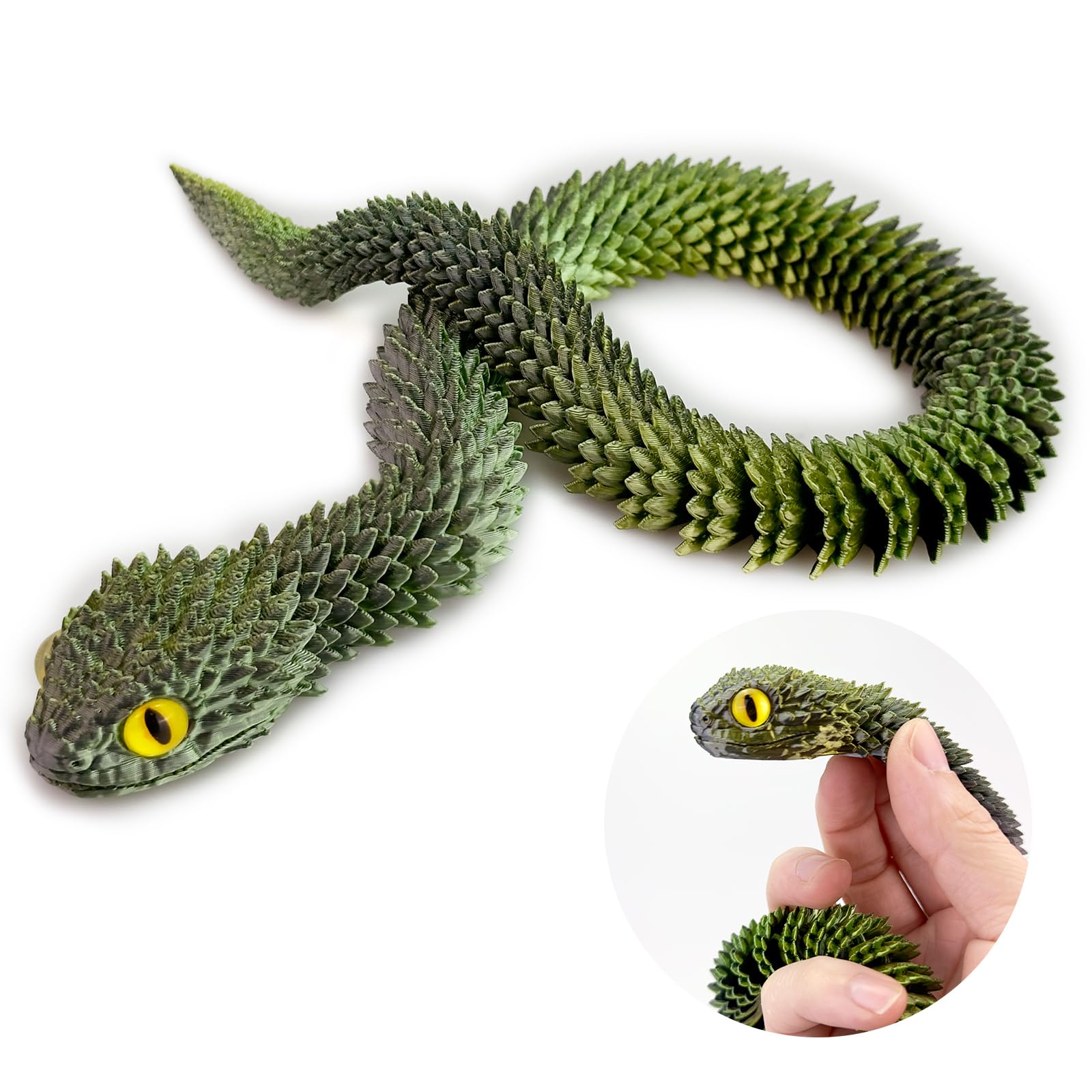 3D Printed Snake Toys,Articulated Flexible 3D Printed Viper Fidget Toy ...