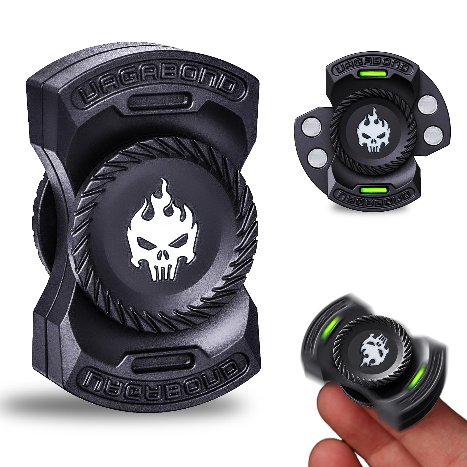 Upgraded 3-in-1 Fidget Spinner Toy: Longer Silent Spin Time & Glow. Ma ...