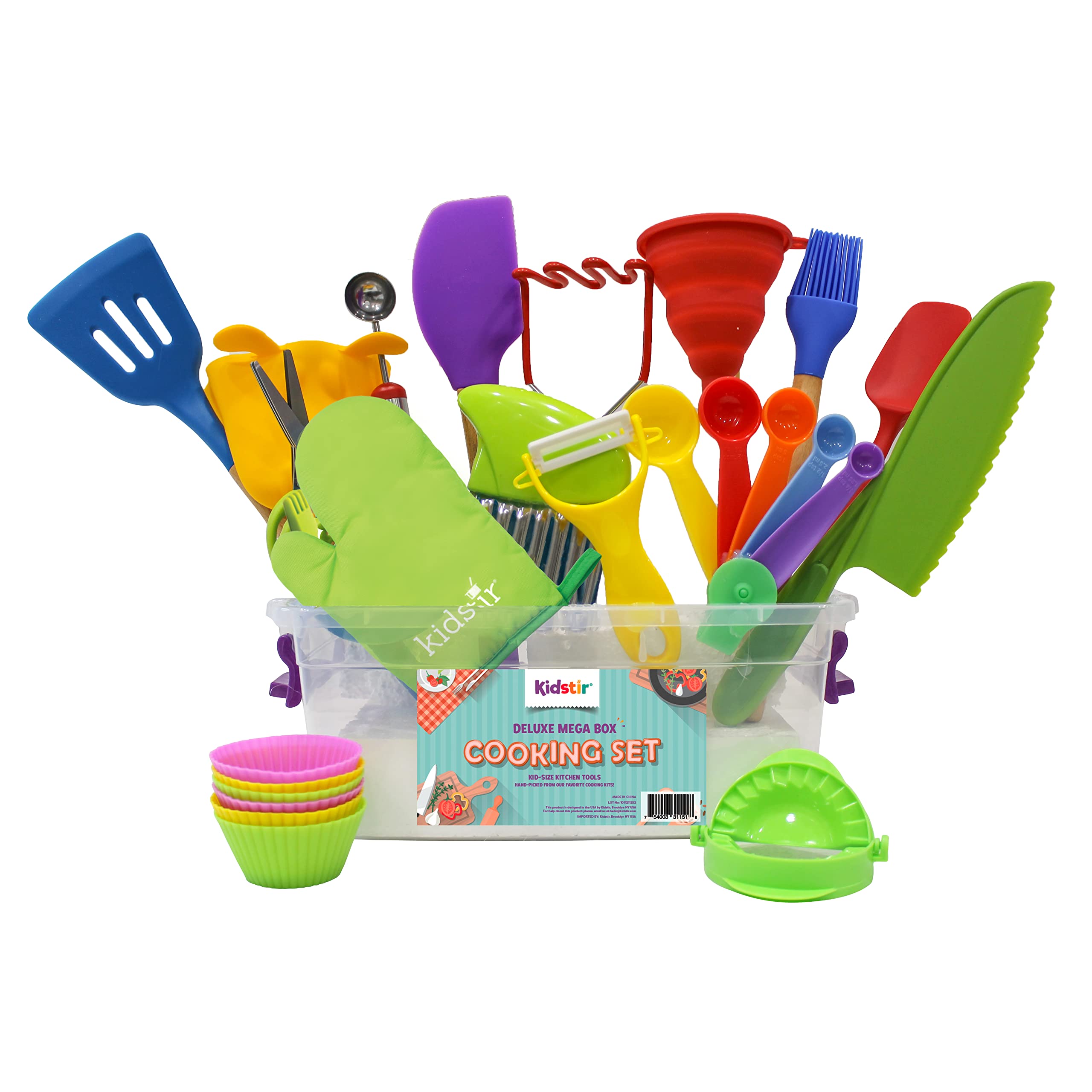 Kidstir Mega Cooking Set - Real Kitchen Tools Baking Set For Kids With ...