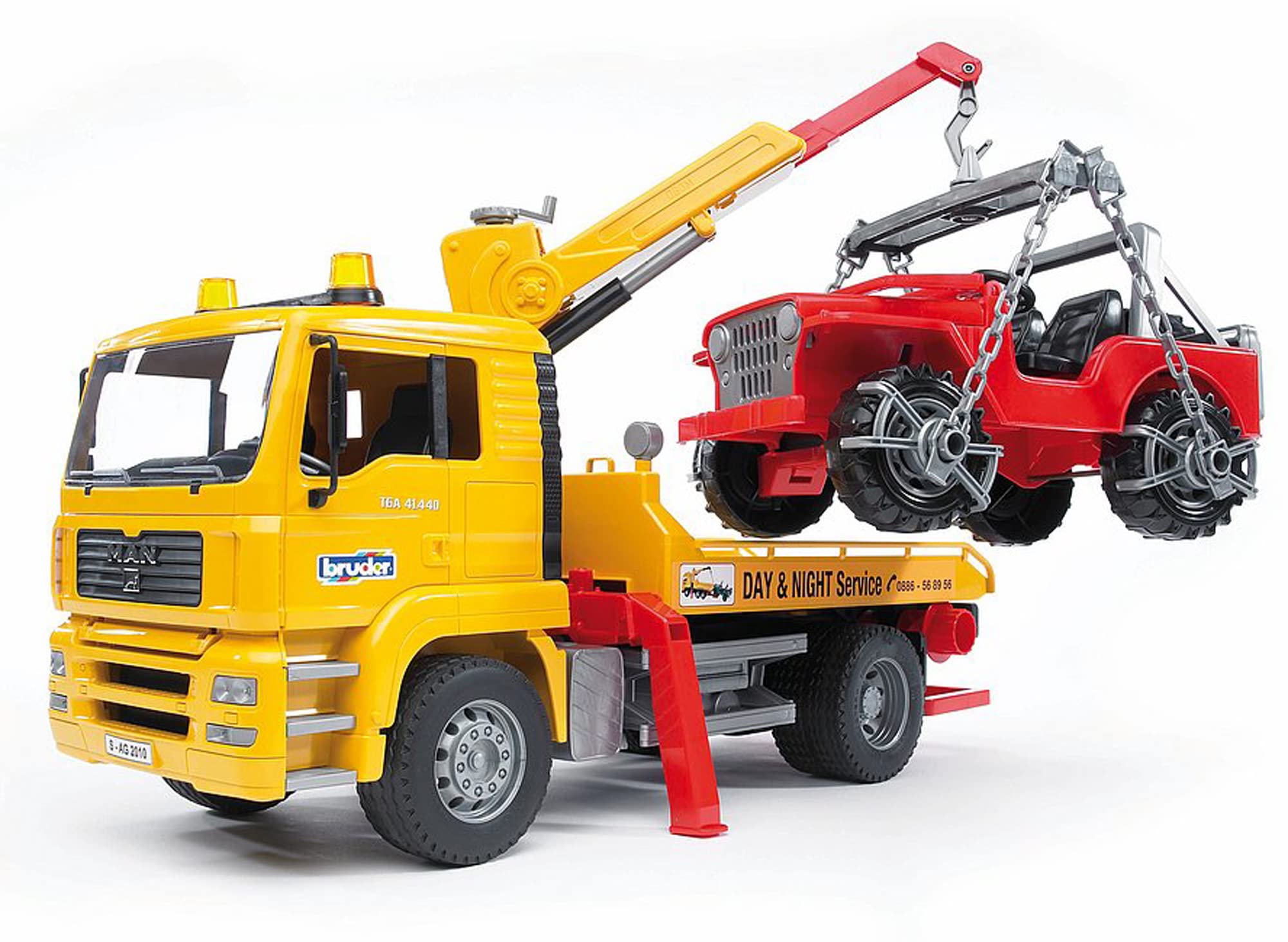 Bruder 02750 Man TGA Tow Truck with Cross Country Vehicle – Toytooth