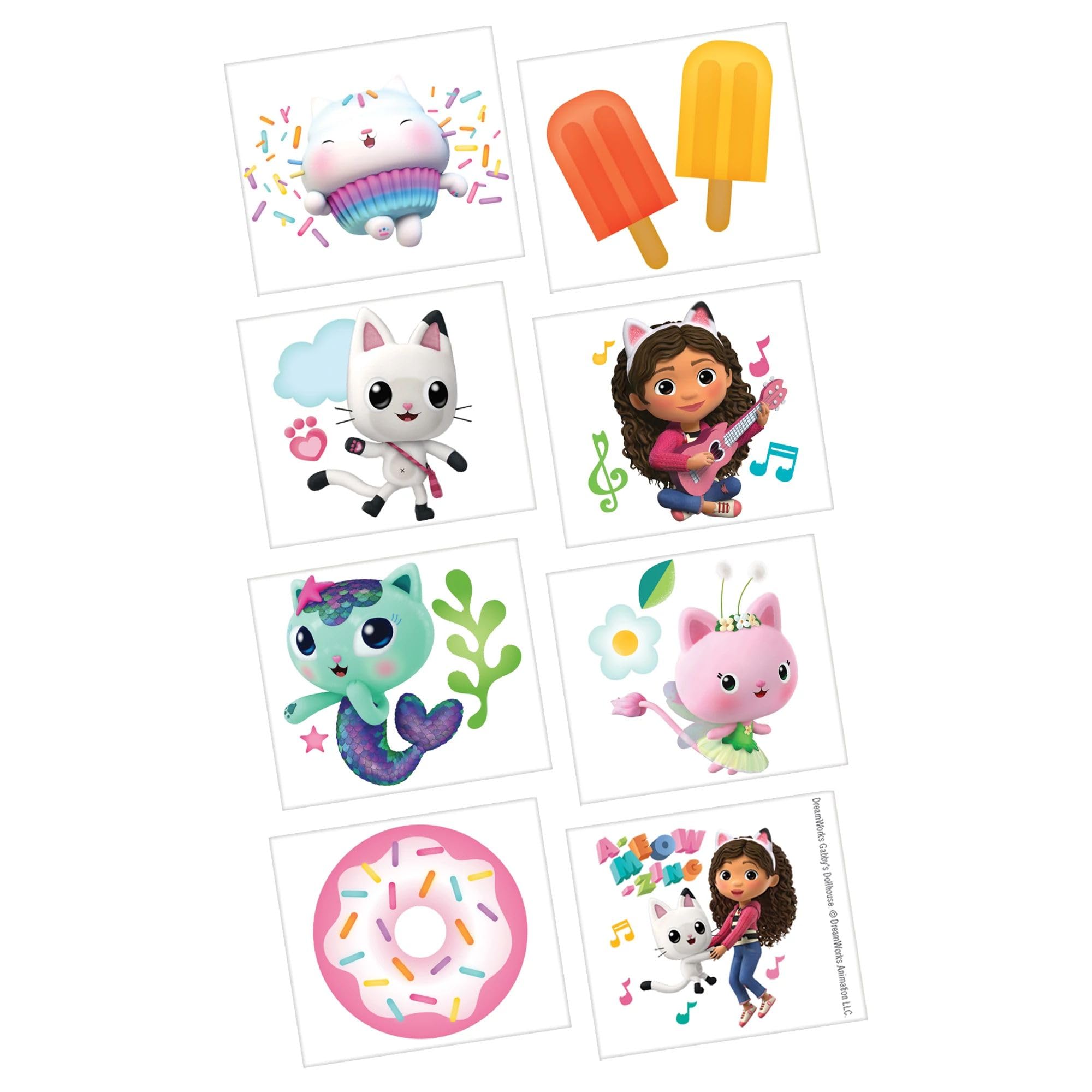 Gabby'S Dollhouse Plastic Tattoos - 2' X 1.75' | Assorted Design | Pack ...