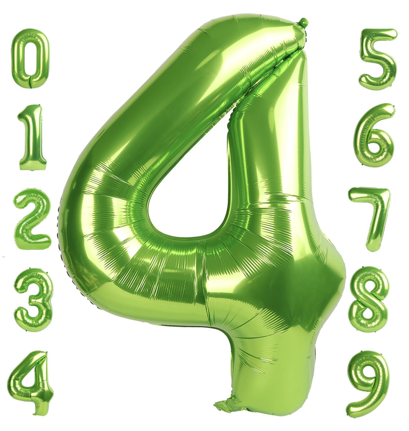 40 Inch Light Green Number 4 Balloon For Boys 4 14 24 40 Birthday Part ...