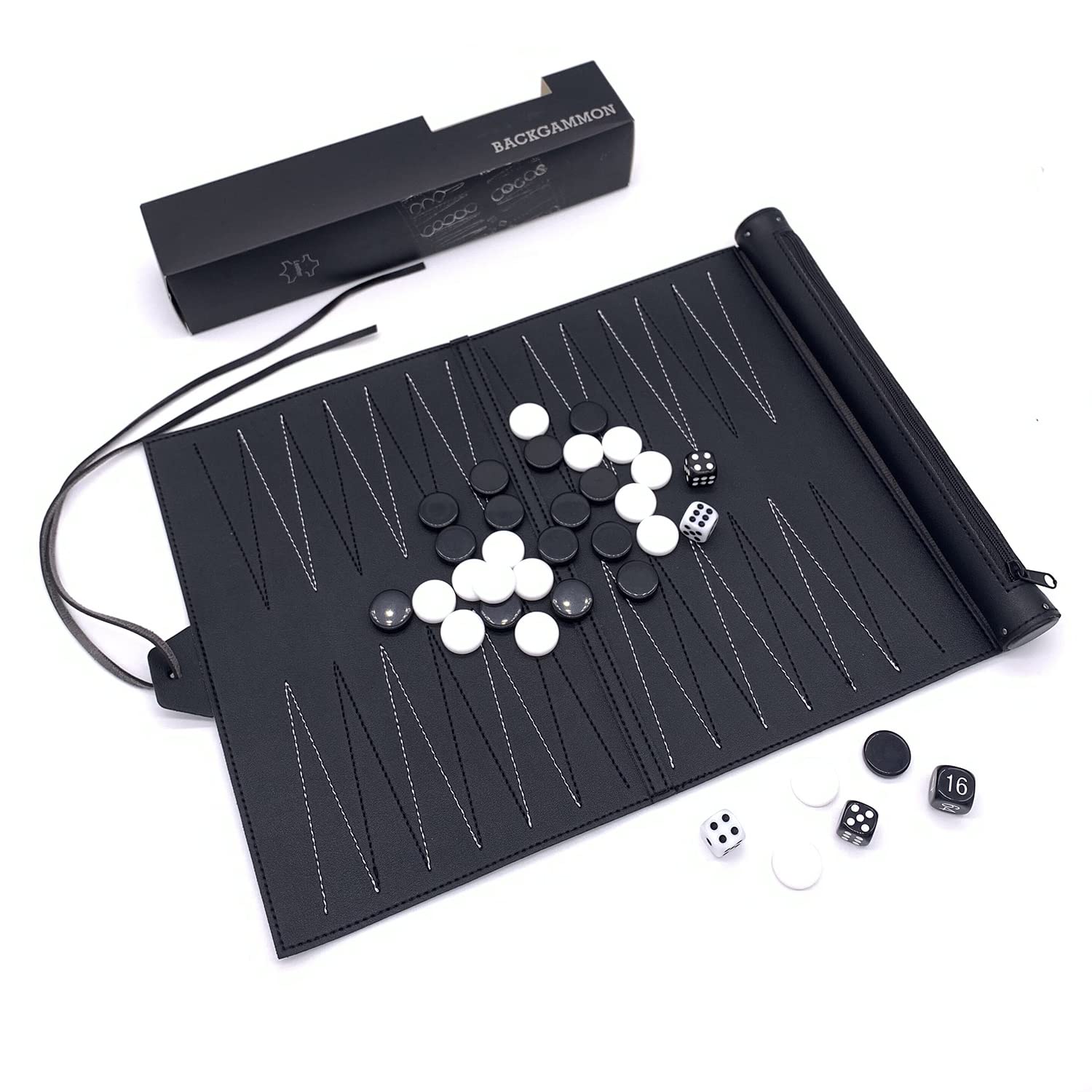 Roll-Up Travel Backgammon Games, Foldable Board Games, Pu Travel Game ...
