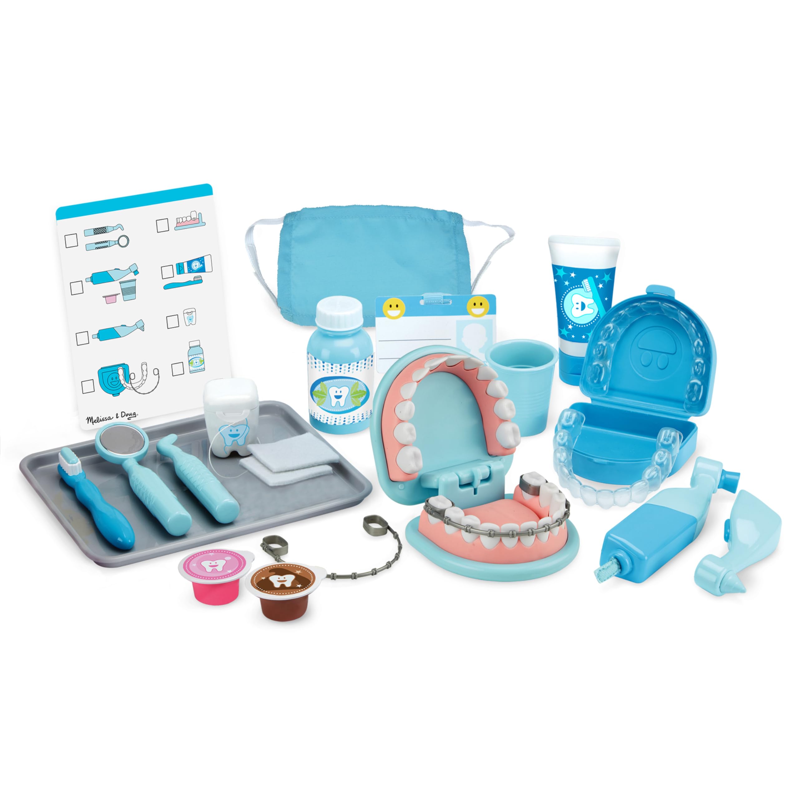Melissa & Doug Super Smile Dentist Kit - 25-Piece Pretend Play Set, Mu ...