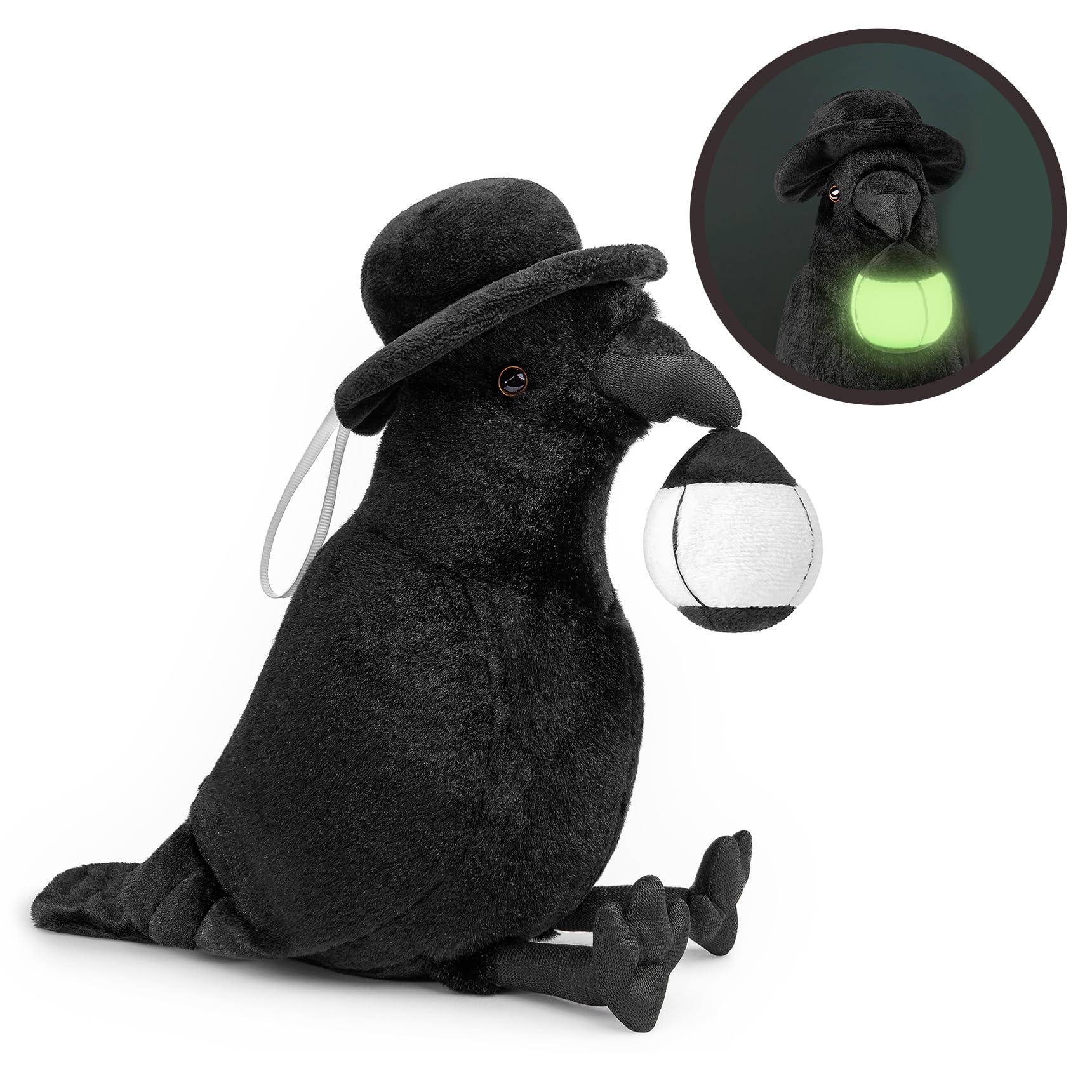 Zhongxin Made Crow Plush Toy - Luminous Crow Stuffed Animals 10In, Cut ...