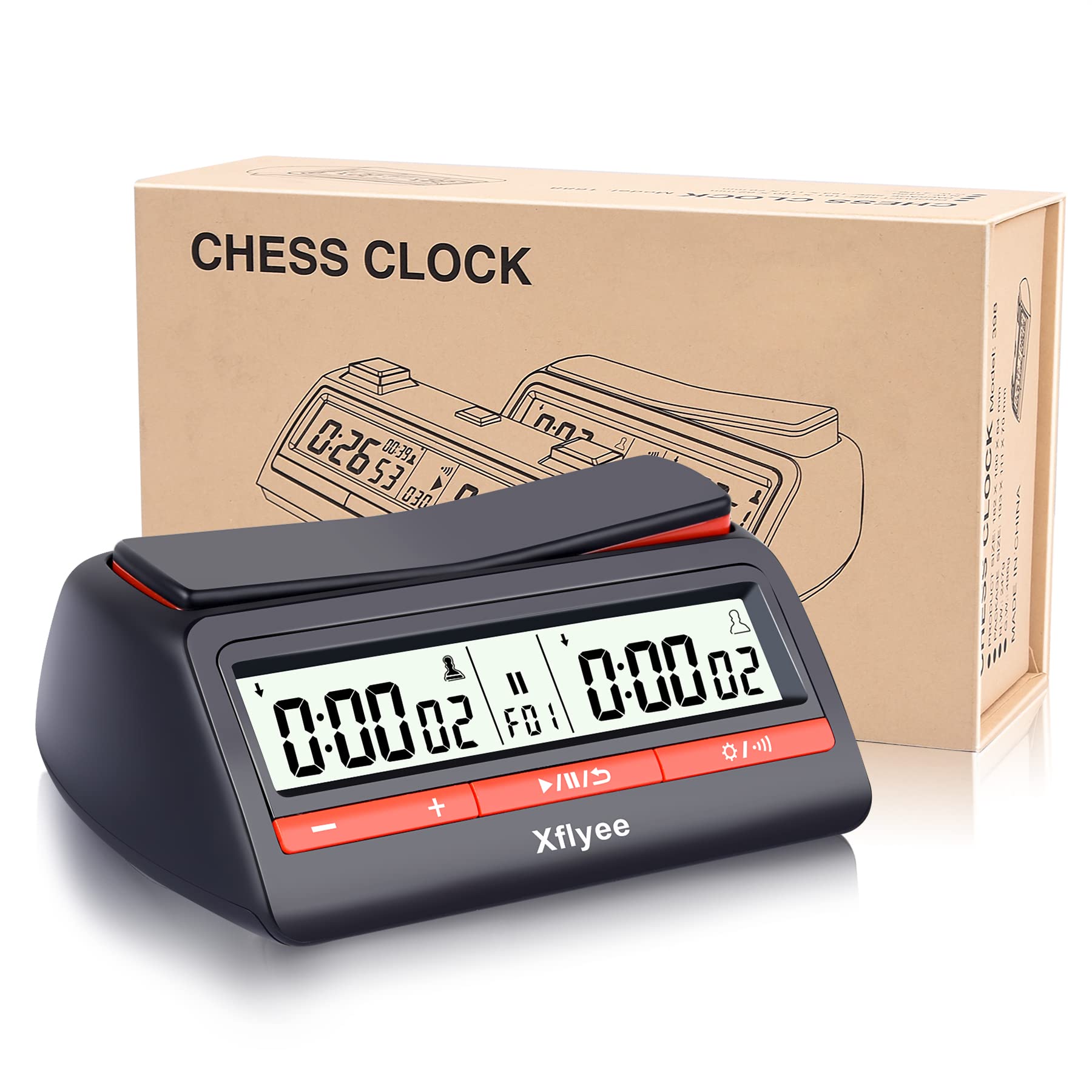 Xflyee Digital Chess Clock - Portable Timer with Bonus & Delayed Count ...