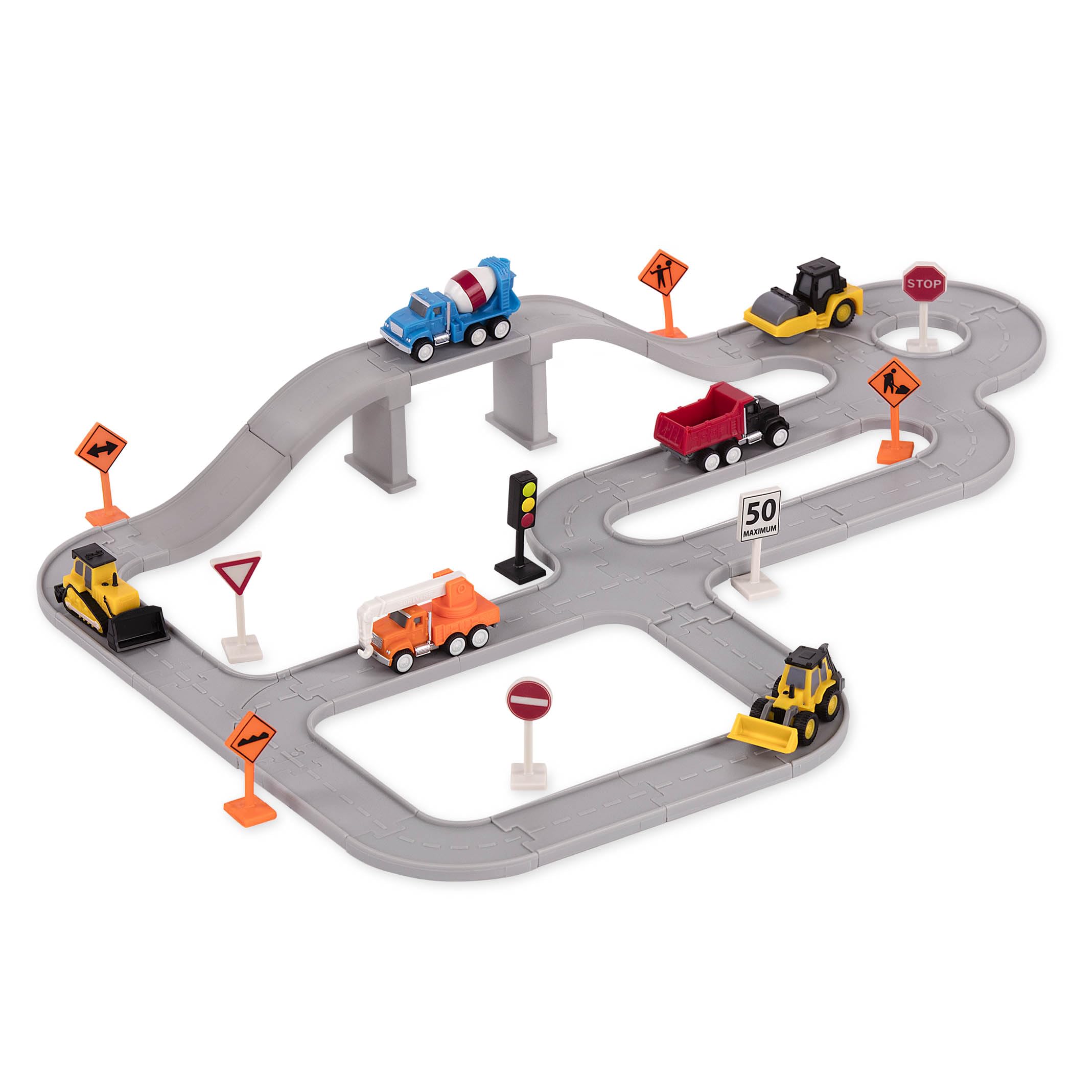 Driven by Battat 57-Piece Construction Toy Playset with Mini Cars - Mu ...