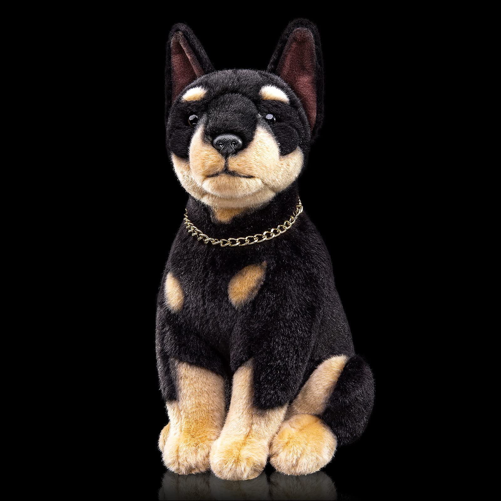 ZHONGXIN MADE 12" Simulation Doberman Stuffed Animal Plush Toy - Black ...
