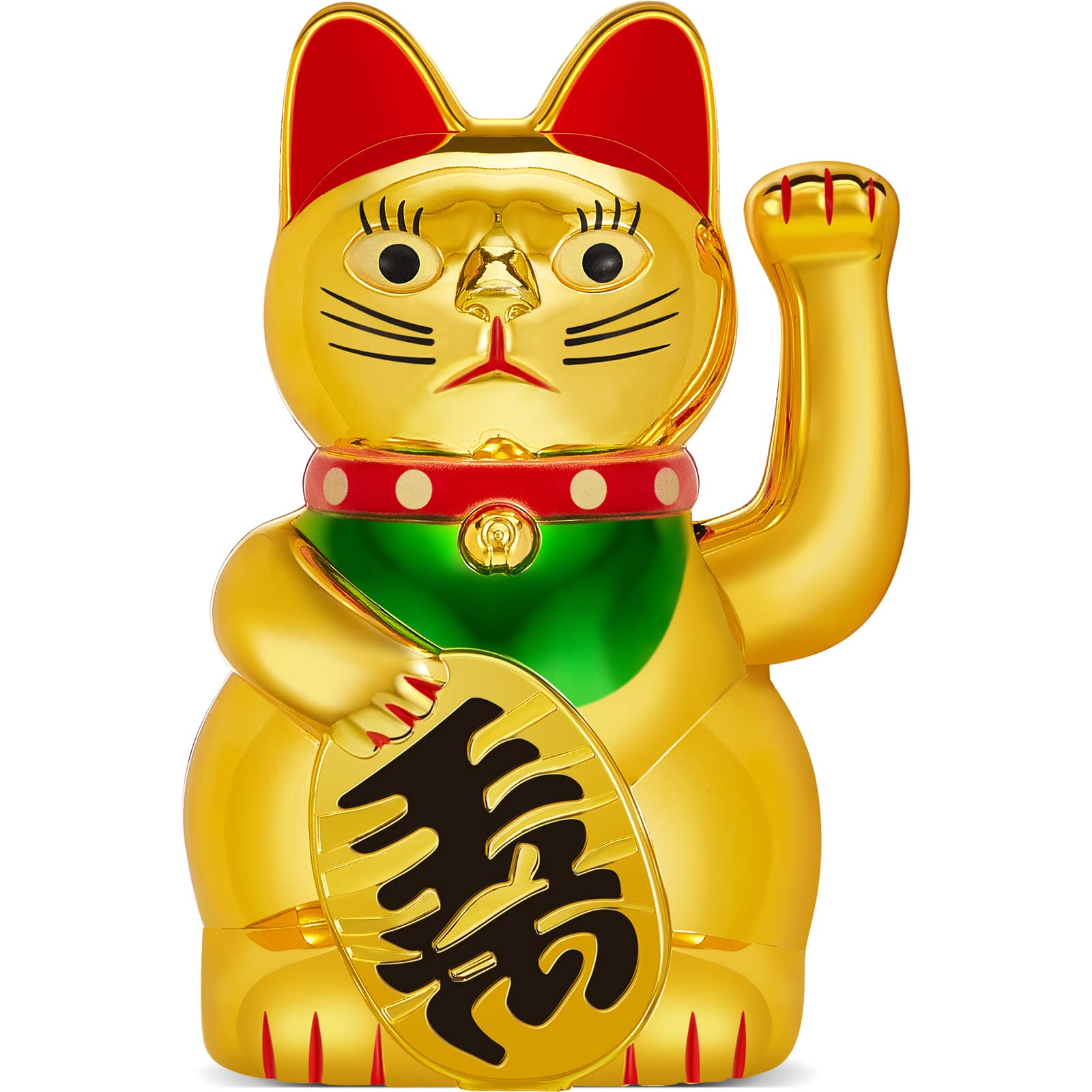 Chunful 8 Inch Gold Maneki Neko Lucky Cat with Waving Arm for Feng Shu ...