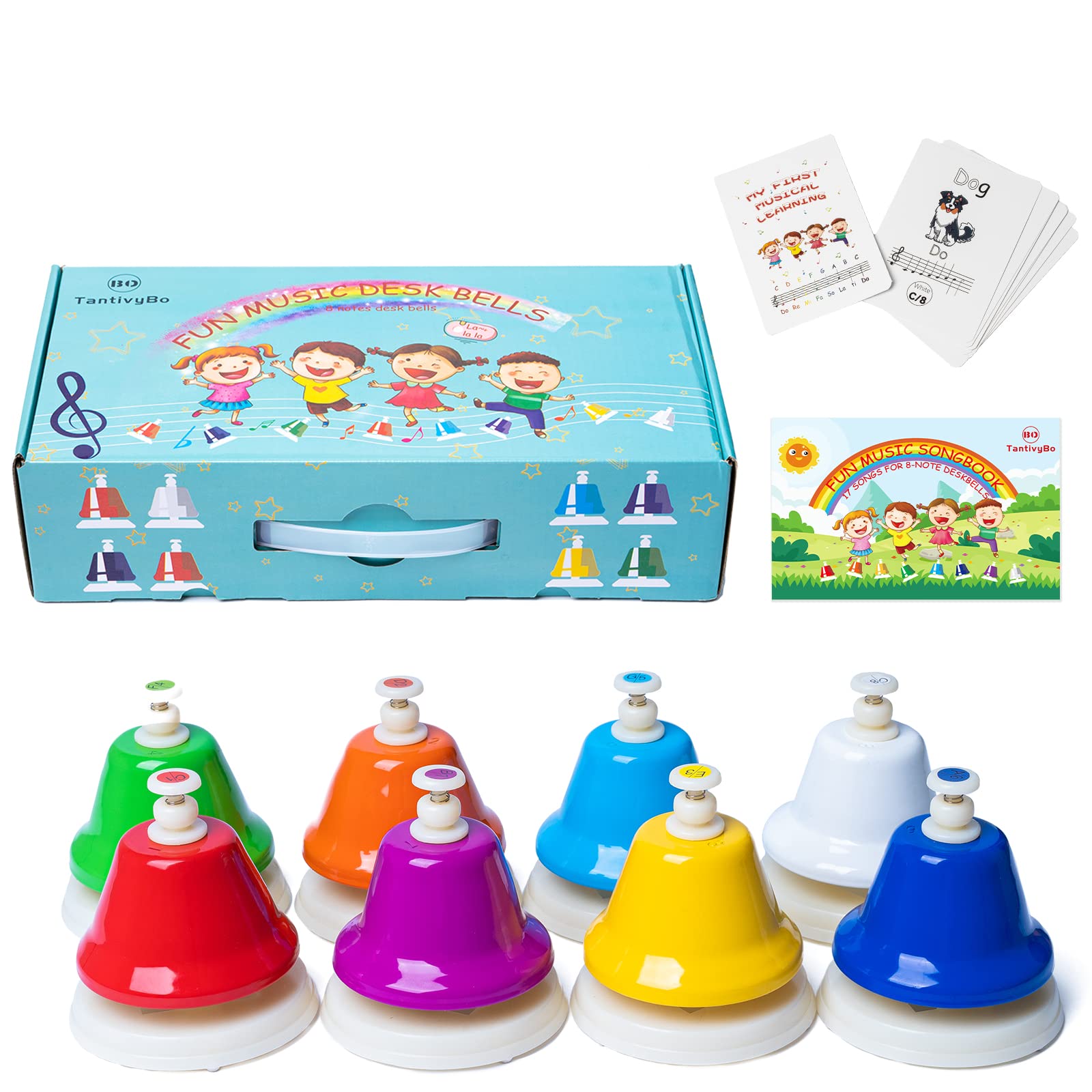 Desk Bells, Rainbow Diatonic Hand Bells For Kids With 17 Songbook & Mu ...