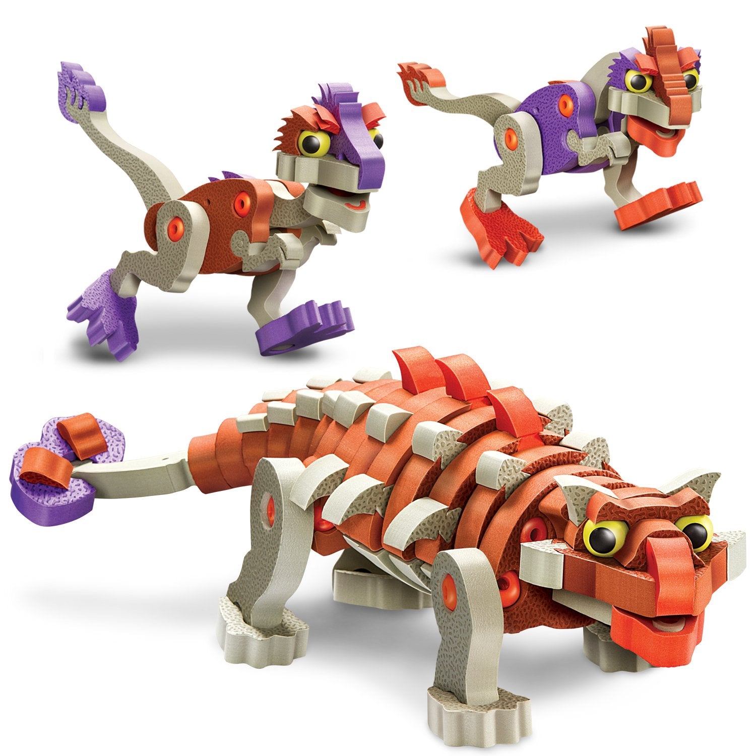 Bloco Toys Ankylosaur & Young Raptors | Stem Toy | Jurassic Dinosaurs ...