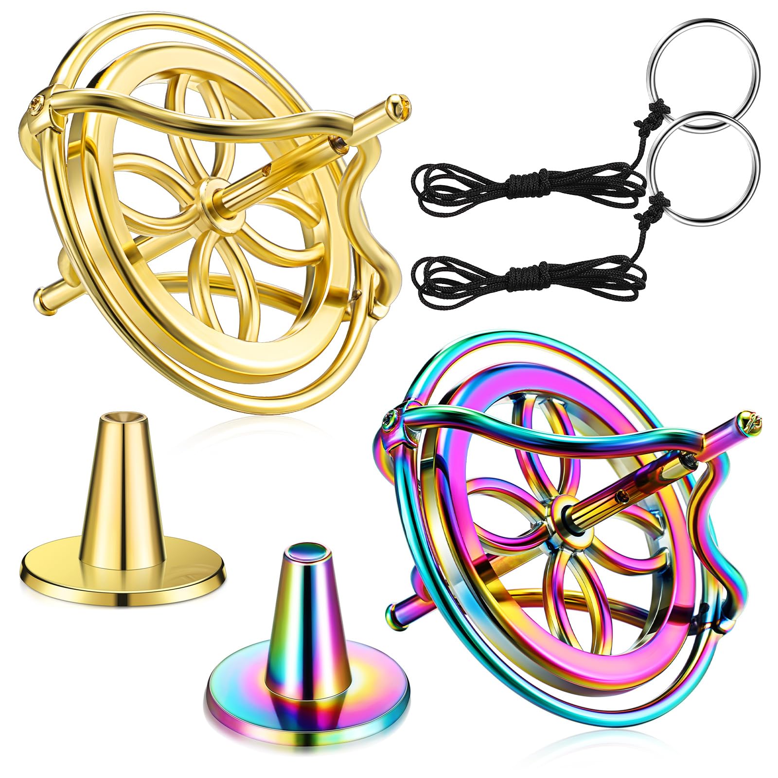 meekoo 2 Packs Gyroscope Toys Metal Anti Gravity Colorful Precision To ...