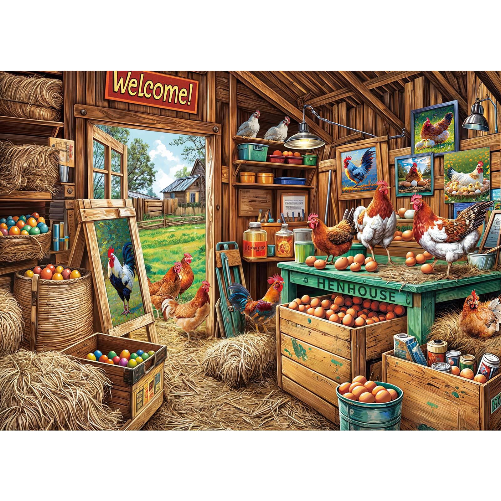TangComplete - Chicken Coop Puzzles for mature-themeds 1000 Piece Jigs ...