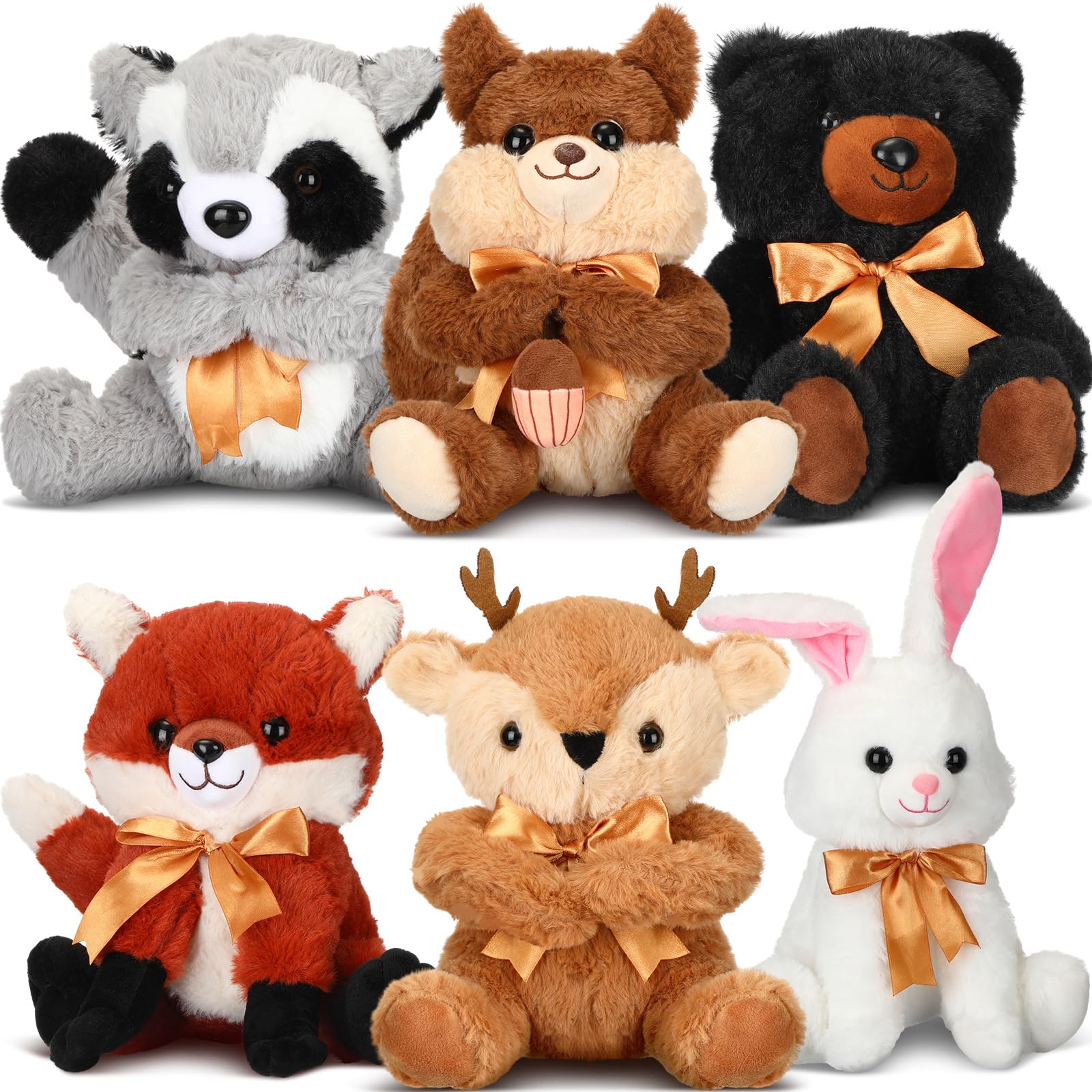 Syhood 6 Pieces Woodland Stuffed Animal Set 11.8 Inch For Baby Shower ...