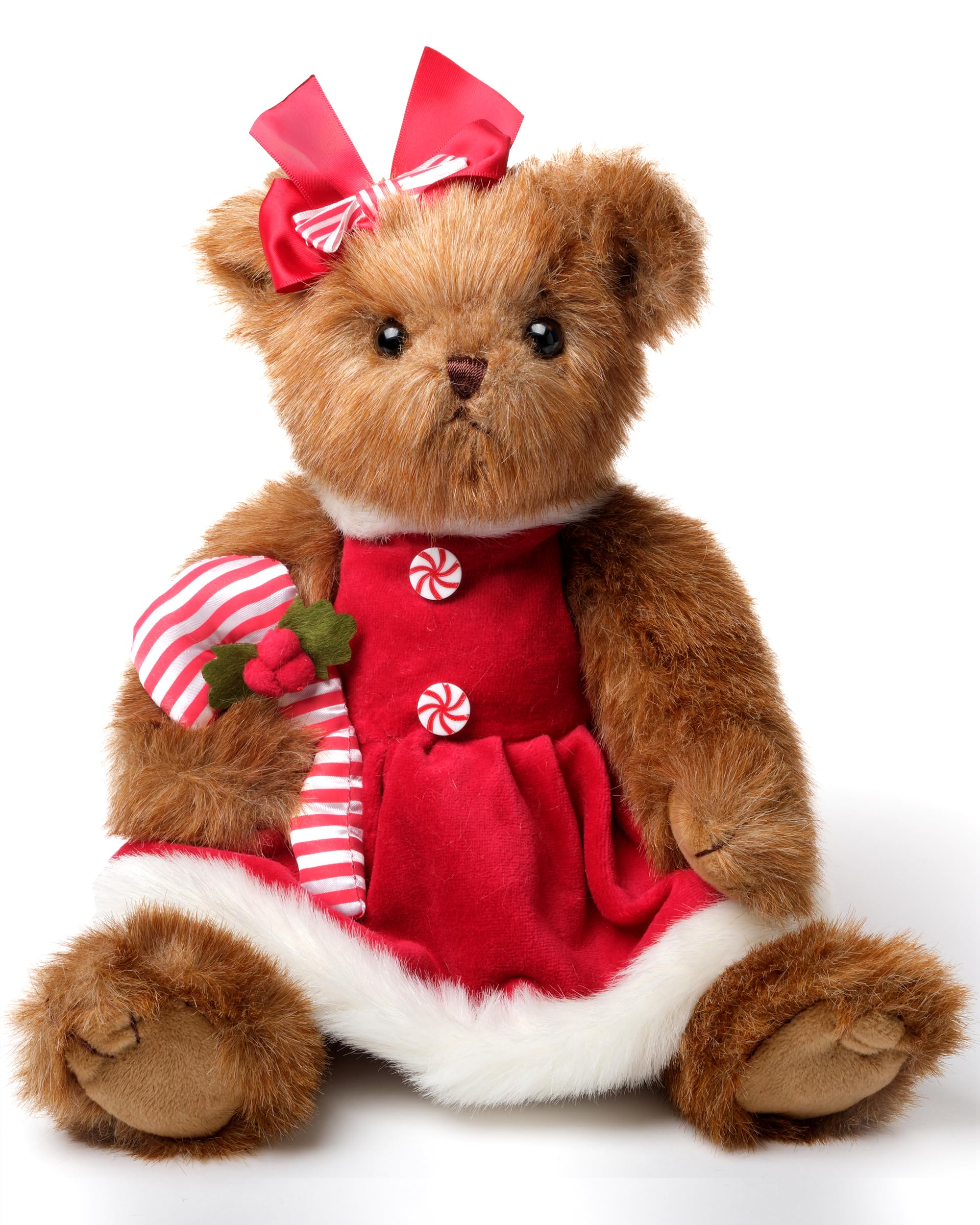 Bearington Collection Christa Cane Christmas Bear Stuffed Animal, 14 I ...
