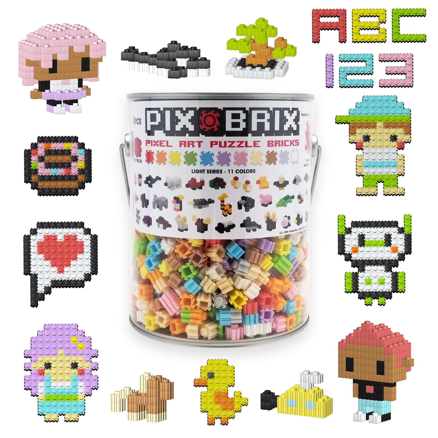 Pix Brix Pixel Art Puzzle Bricks Bucket - 1,500 Piece Pixel Art Kit ...