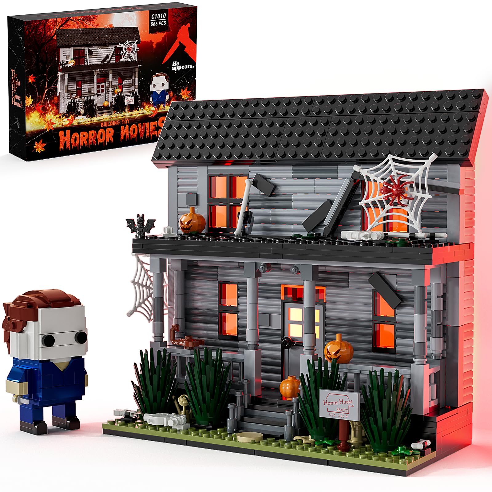 Horror Movie Figure & Haunted House Building Blocks Kits with Led Light ...