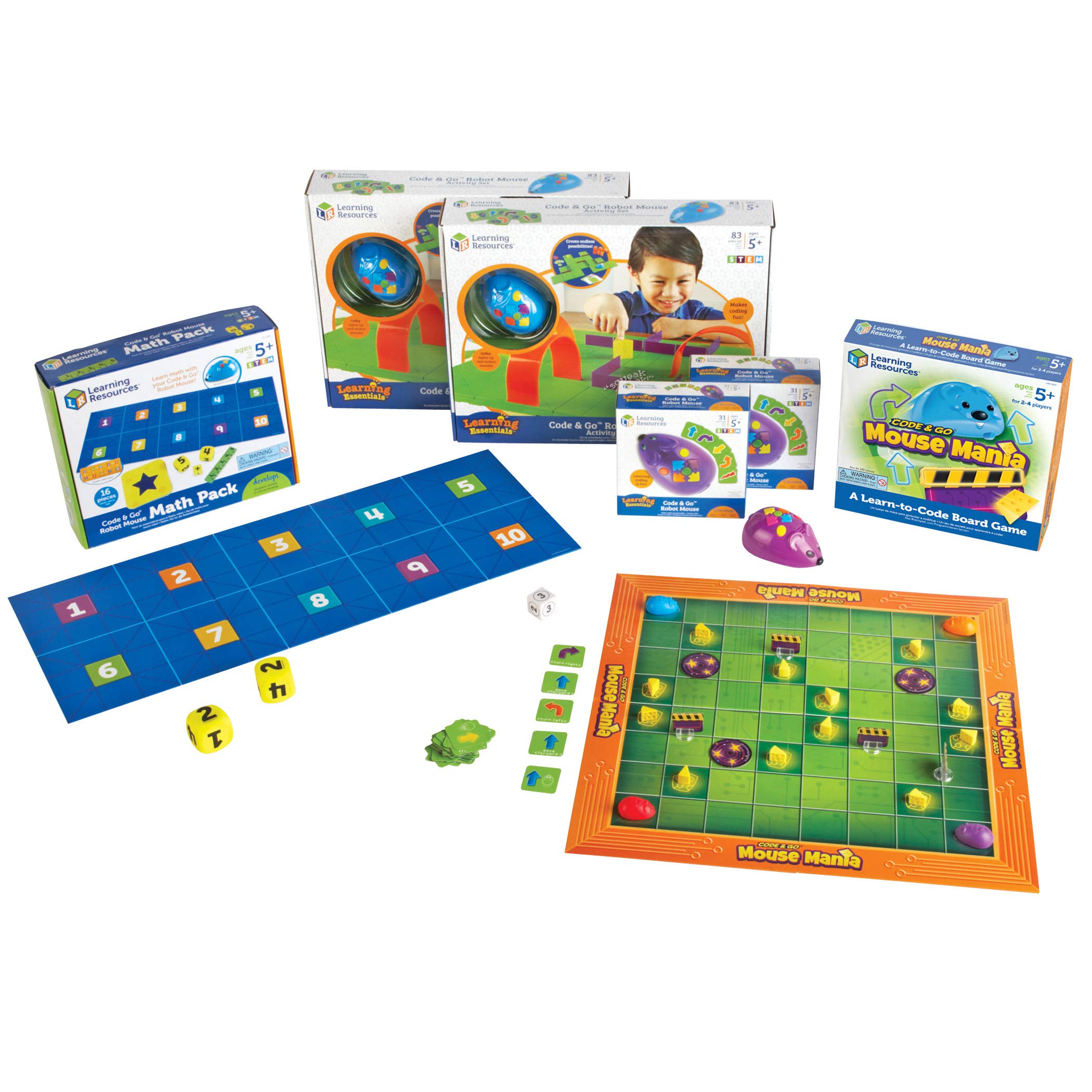 Learning Resources Code & Go Robot Mouse Classroom Set, Stem Coding ...