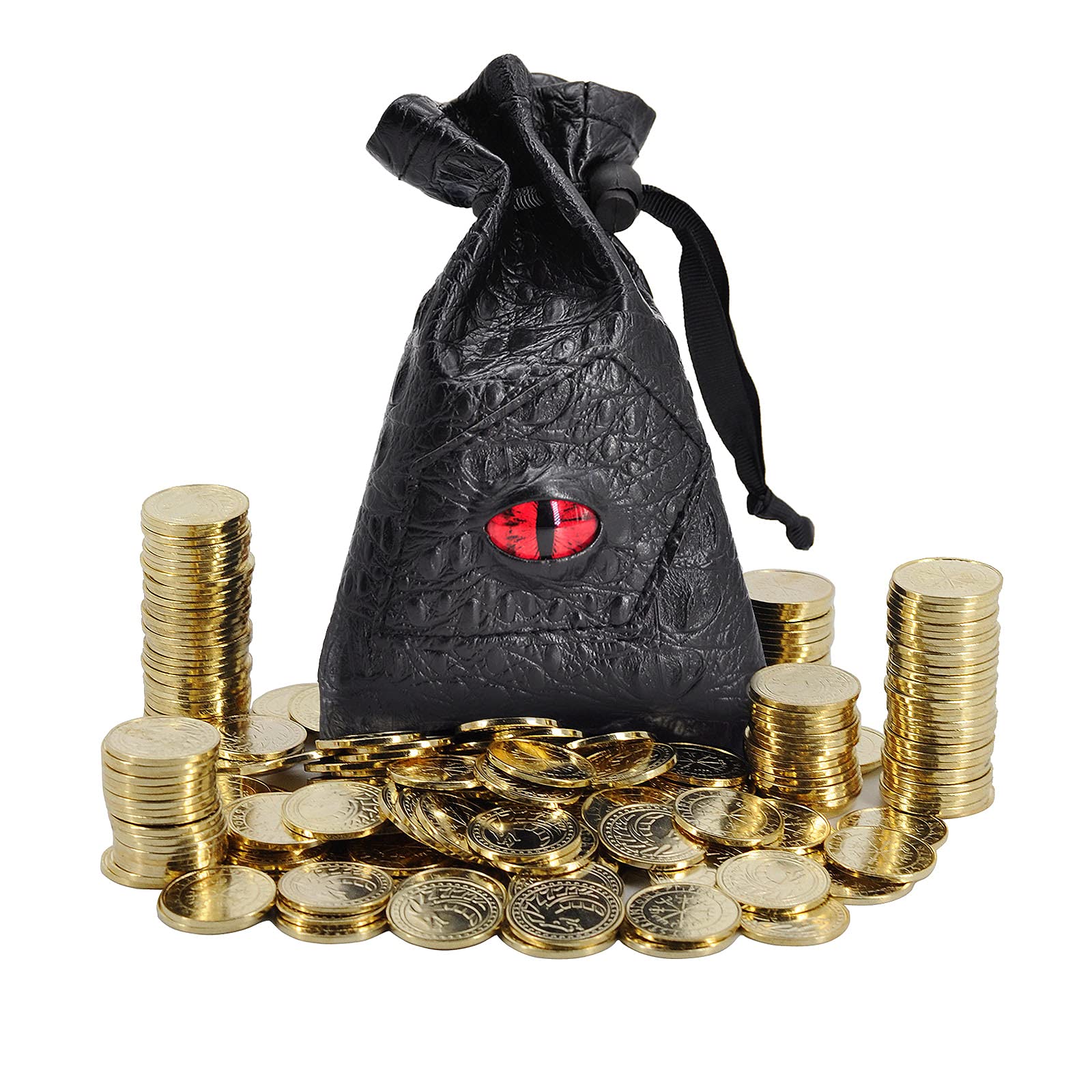 CZYY DND Fantasy Coins Set - 50 Antique Gold Metal Tokens with Leather ...