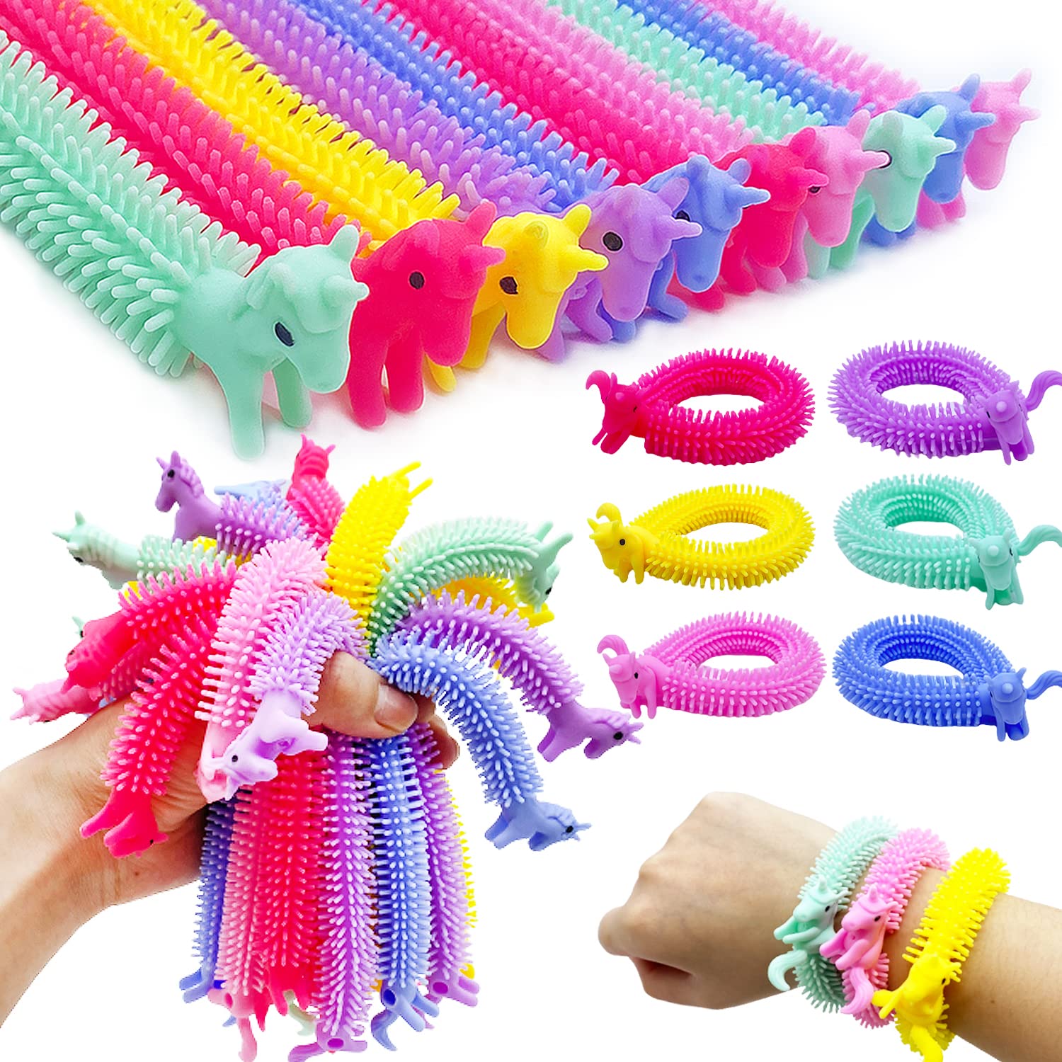 Srmayyi 20 Pack Stretchy Fidget Toys, TPR Rubber Sensory Noodle String ...