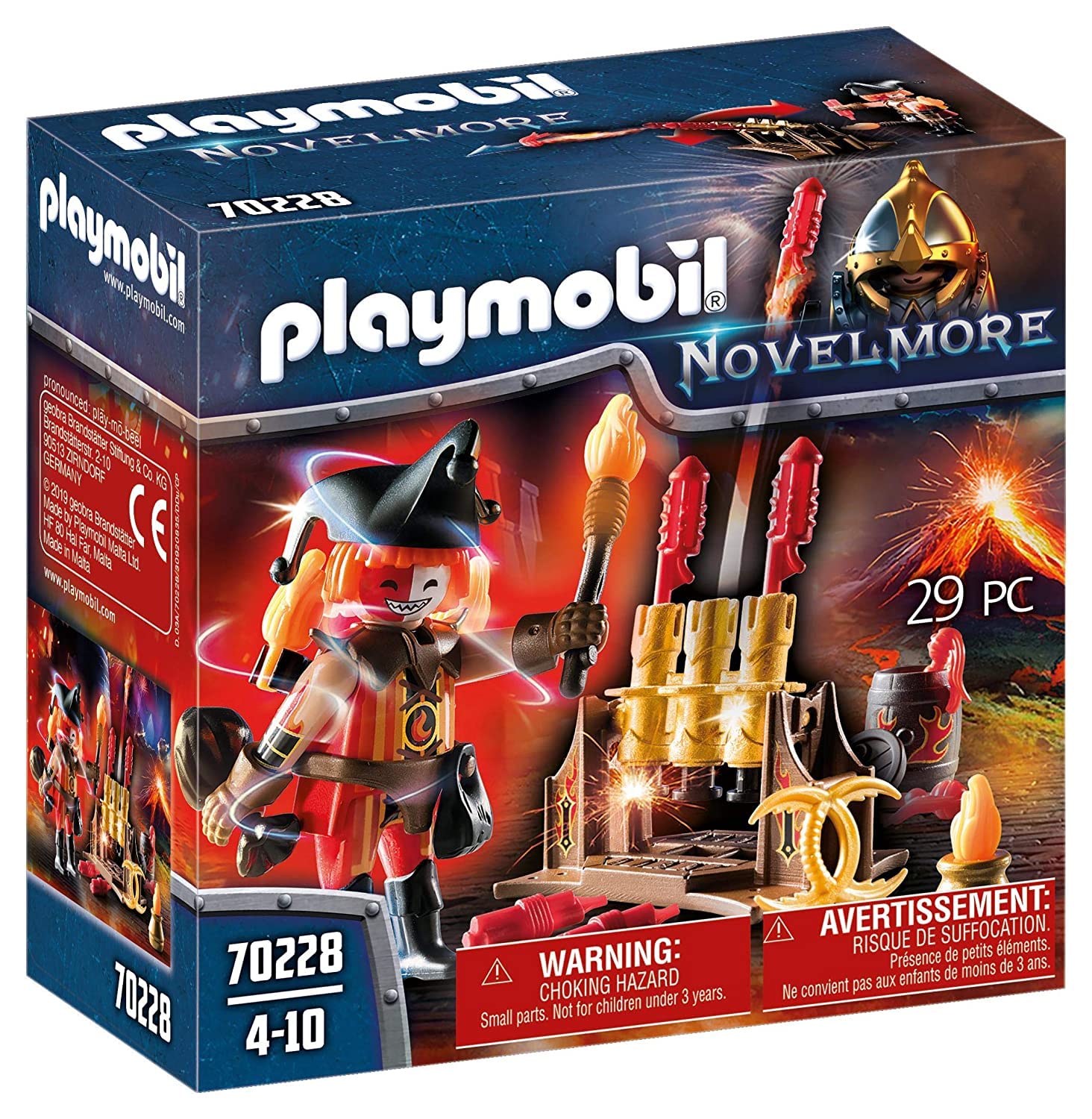 Playmobil 70228 Novelmore Knights Burnham Raiders Fire Master with Roc ...
