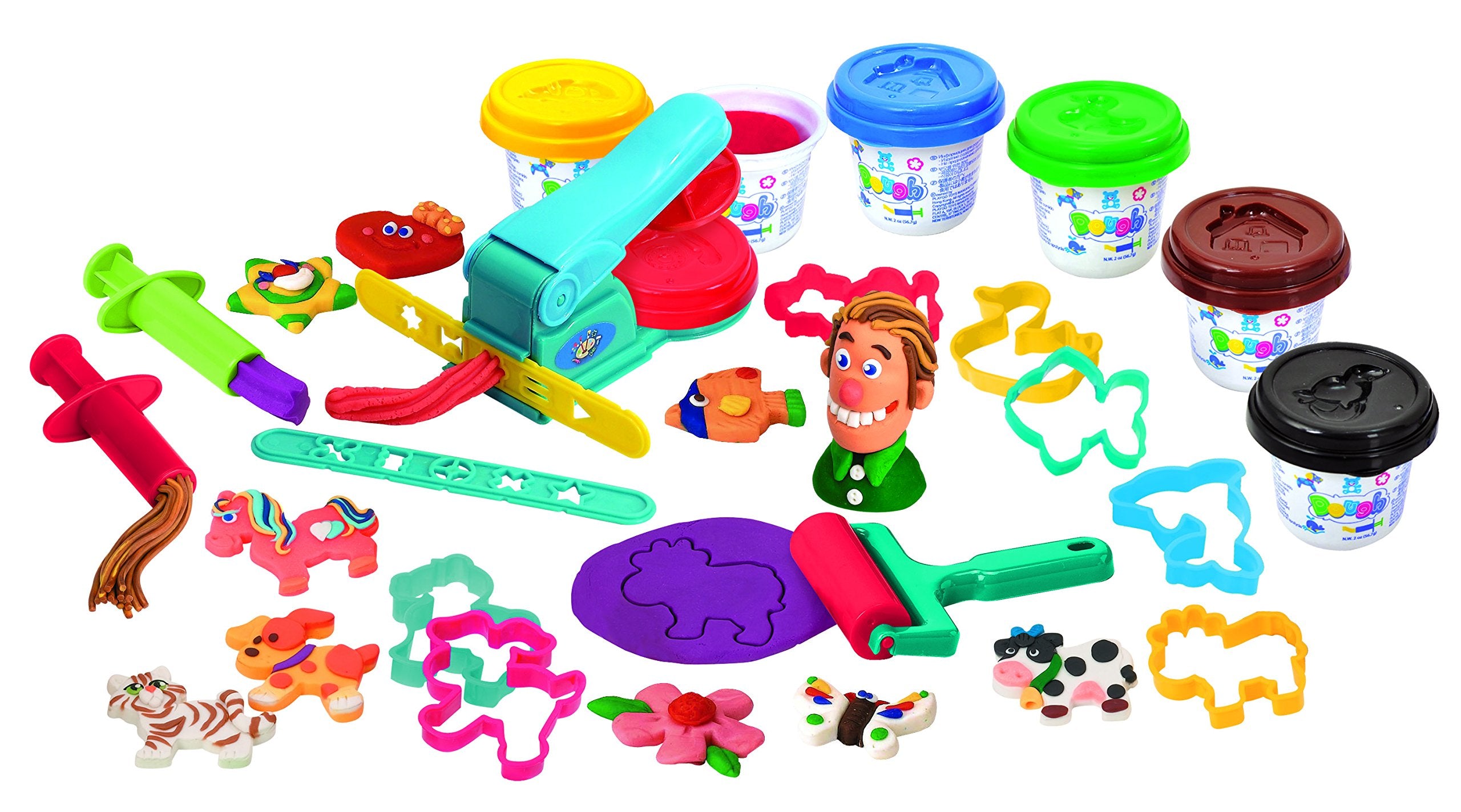 PlayGo Dough Box Playset with 6 Assorted Color Containers Includes ...