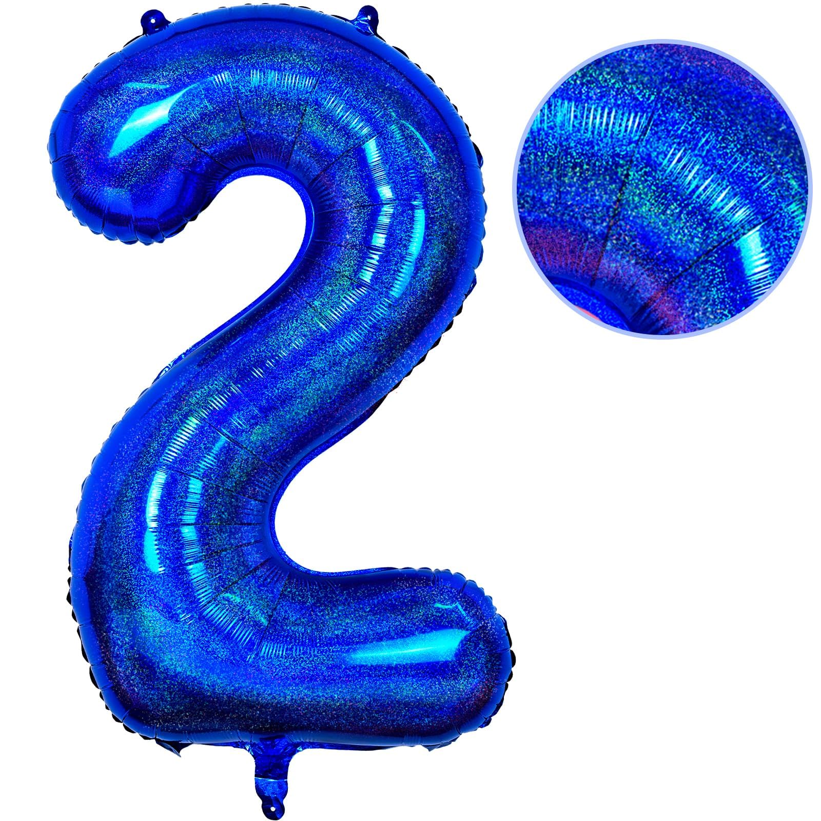 Number 2 Balloon 40 Inch, Dark Blue Big Number Balloon, Giant Foil 2 B ...