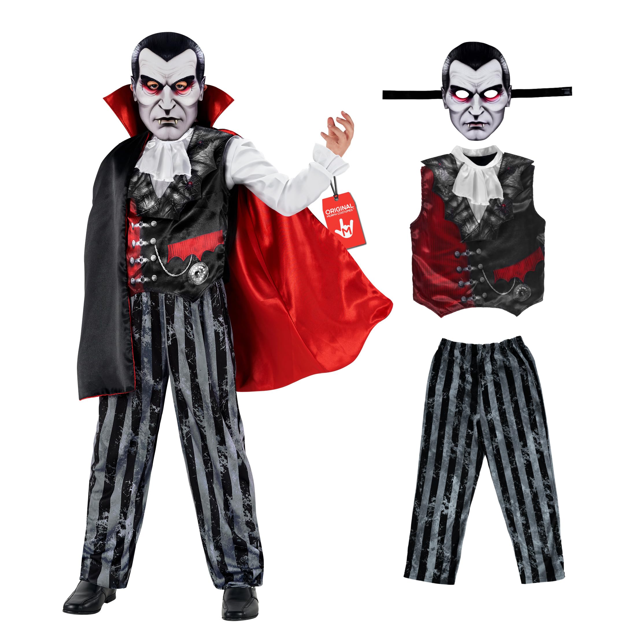 Morph Evil Vampire Costume Boys With Mask, Vampire Costume Kids - Scary ...