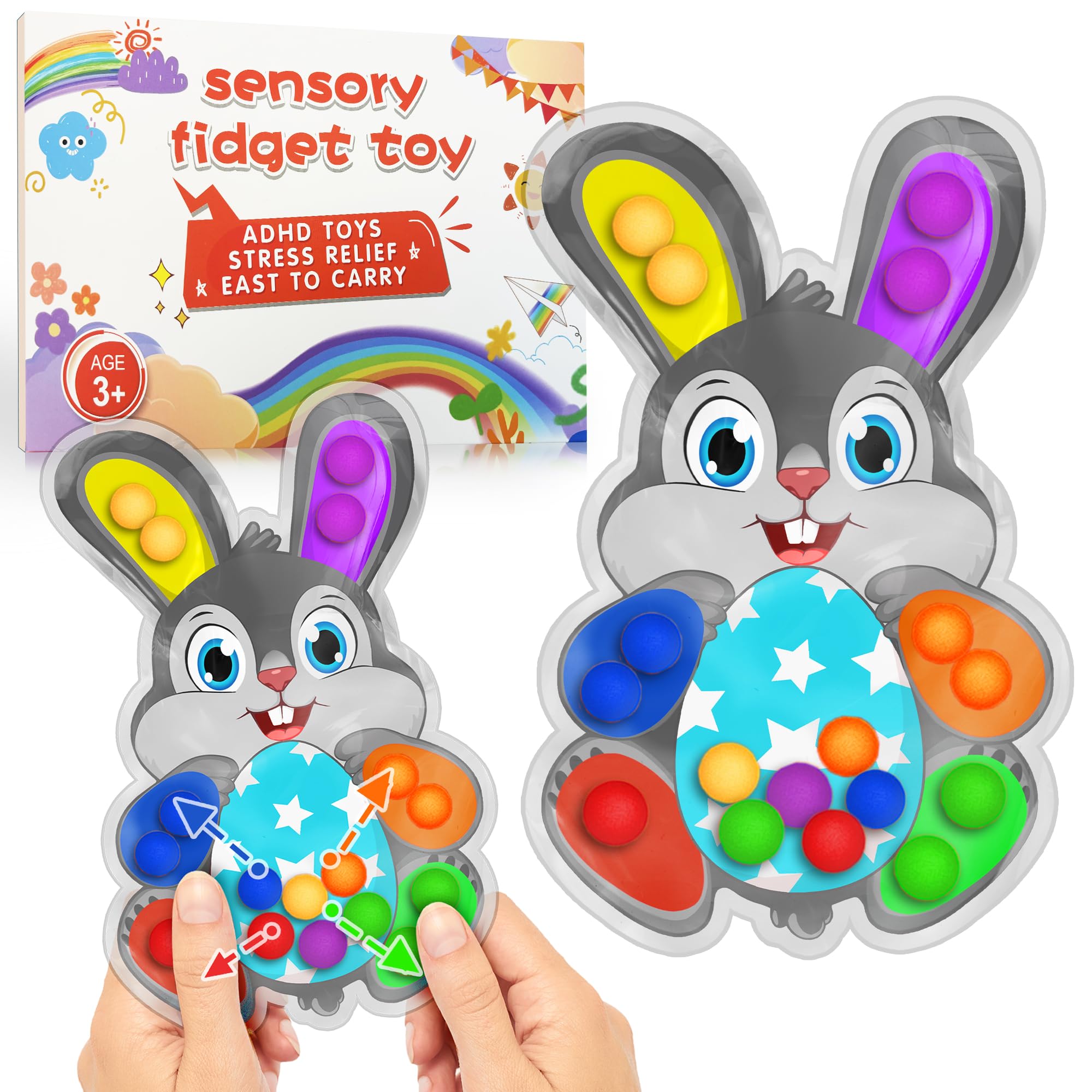Bunny Rabbit Color Sorting Sensory Toys, Airplane Travel Activities Es ...