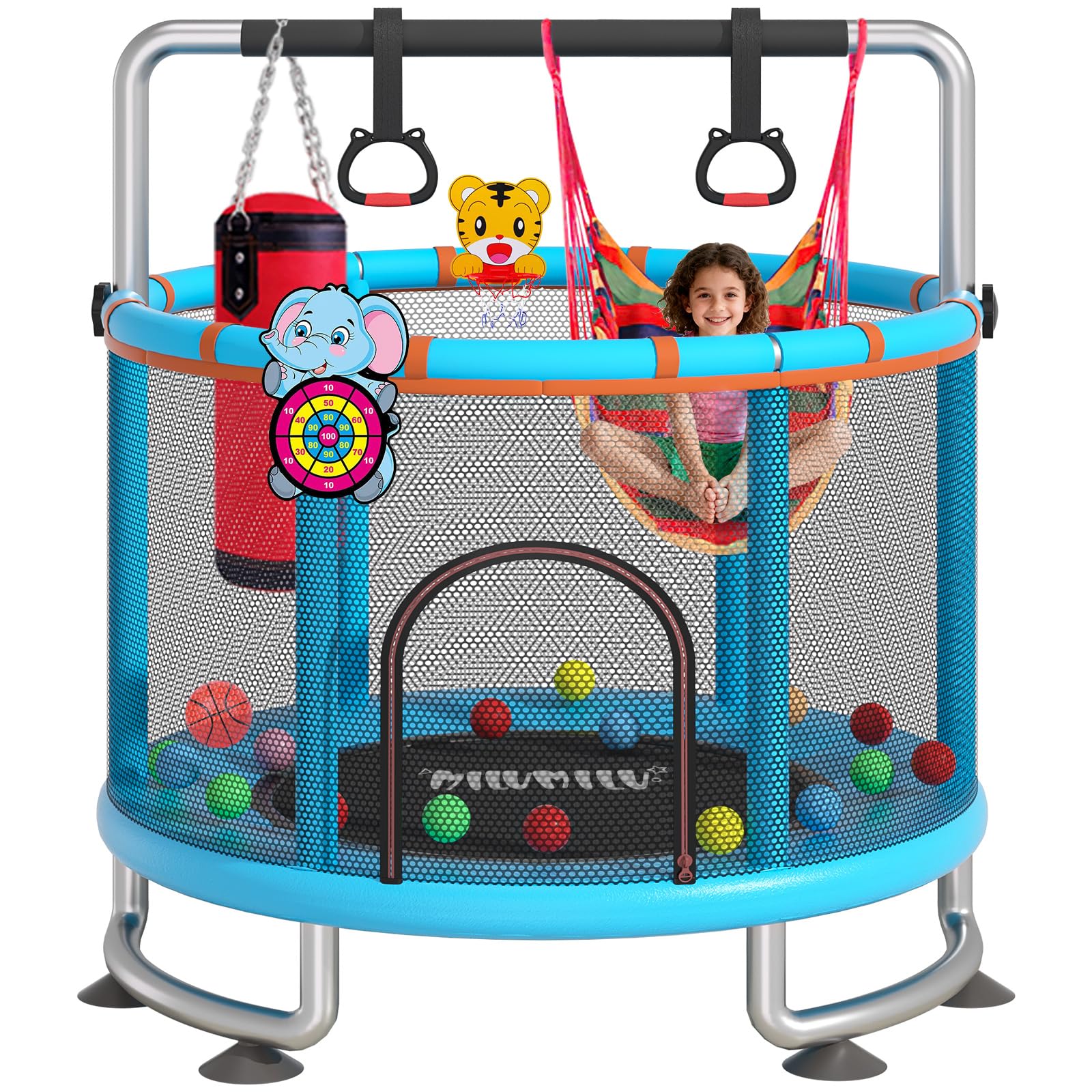 60 Indoor Outdoor Trampoline for Kids,MILUMILU Toddler Trampoline with ...