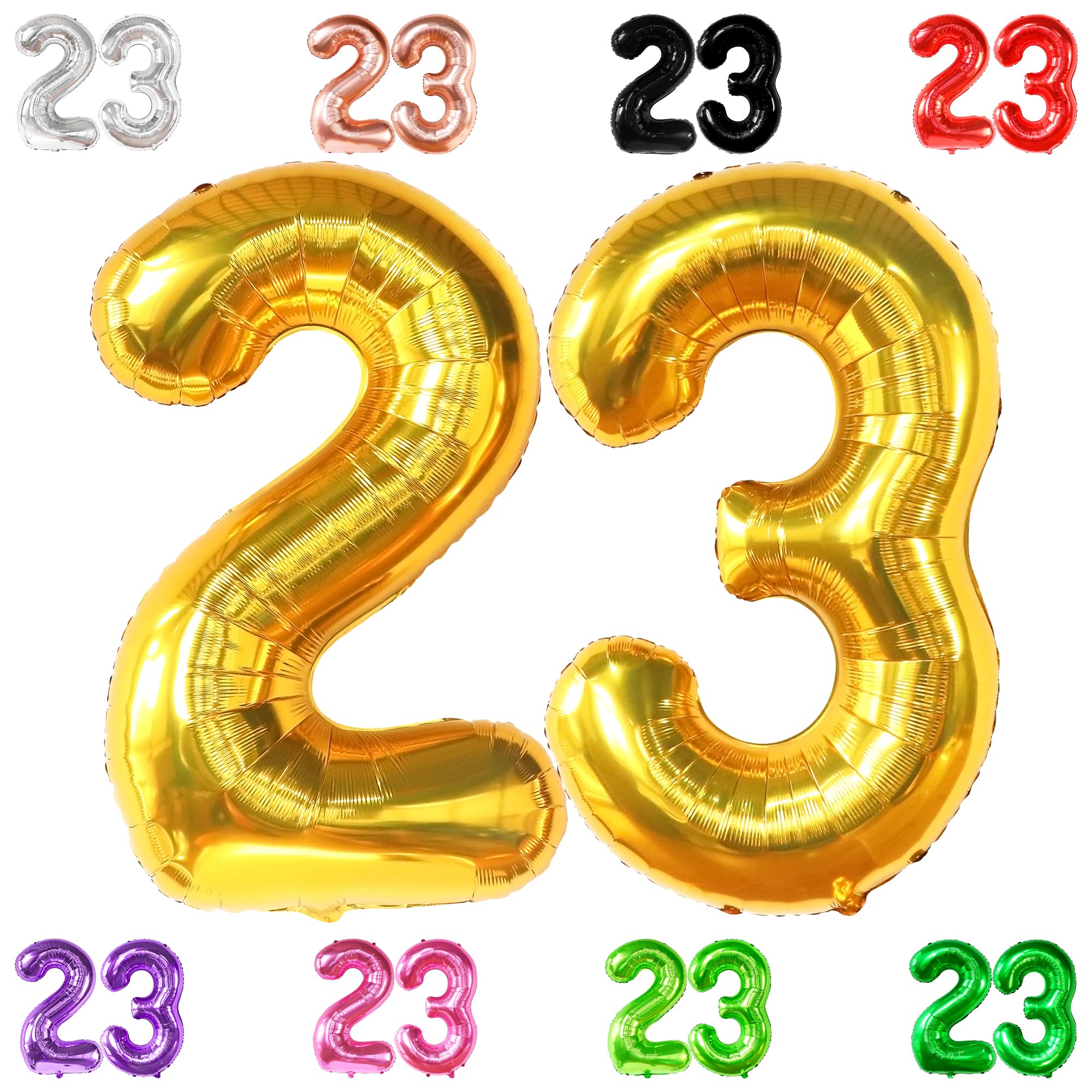 Katchon, Gold 23 Balloon Numbers - Big, 40 Inch | 23 Gold Balloons For ...