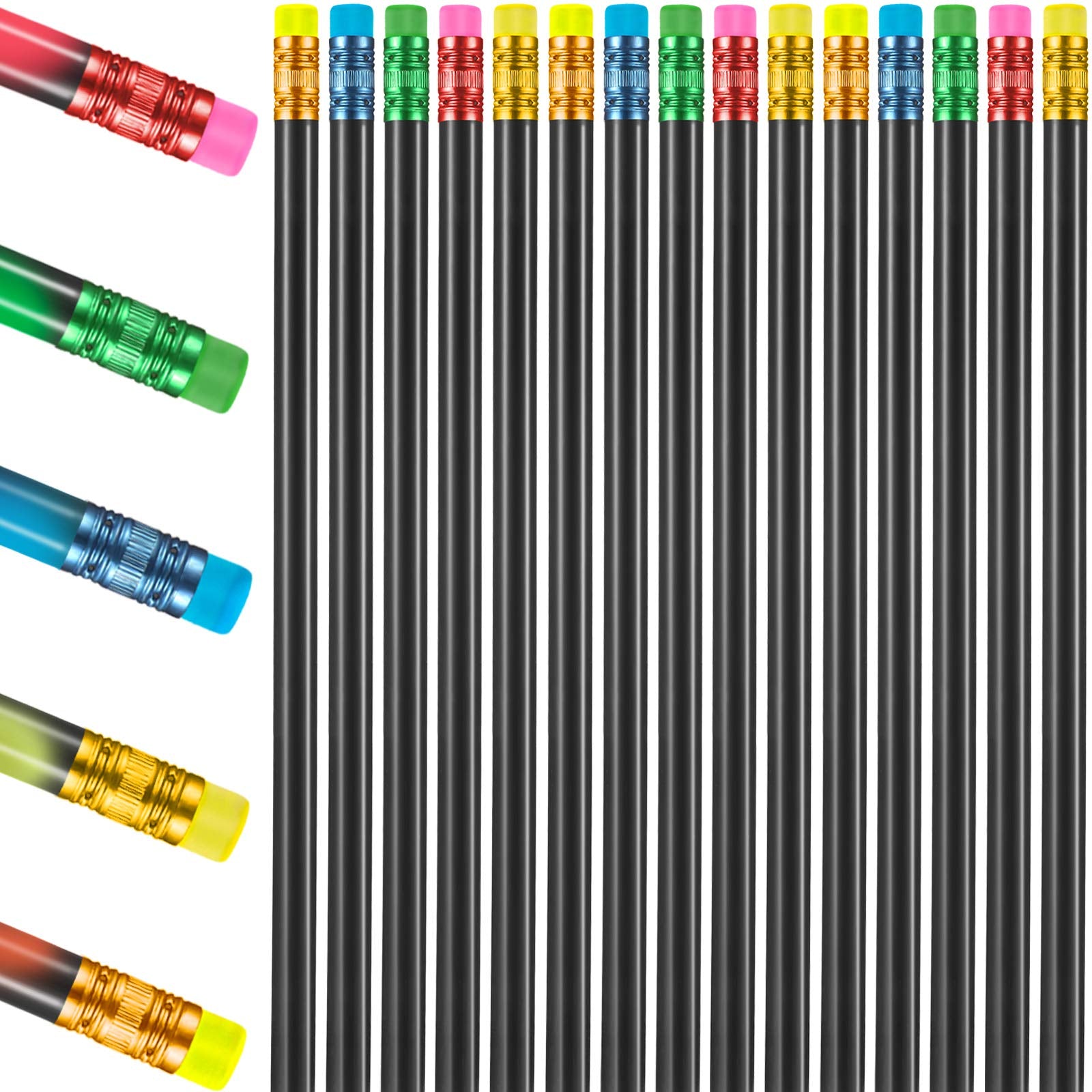 Outus 60 Pieces Color Changing Mood Pencil Bulk with Eraser 2B Wooden ...