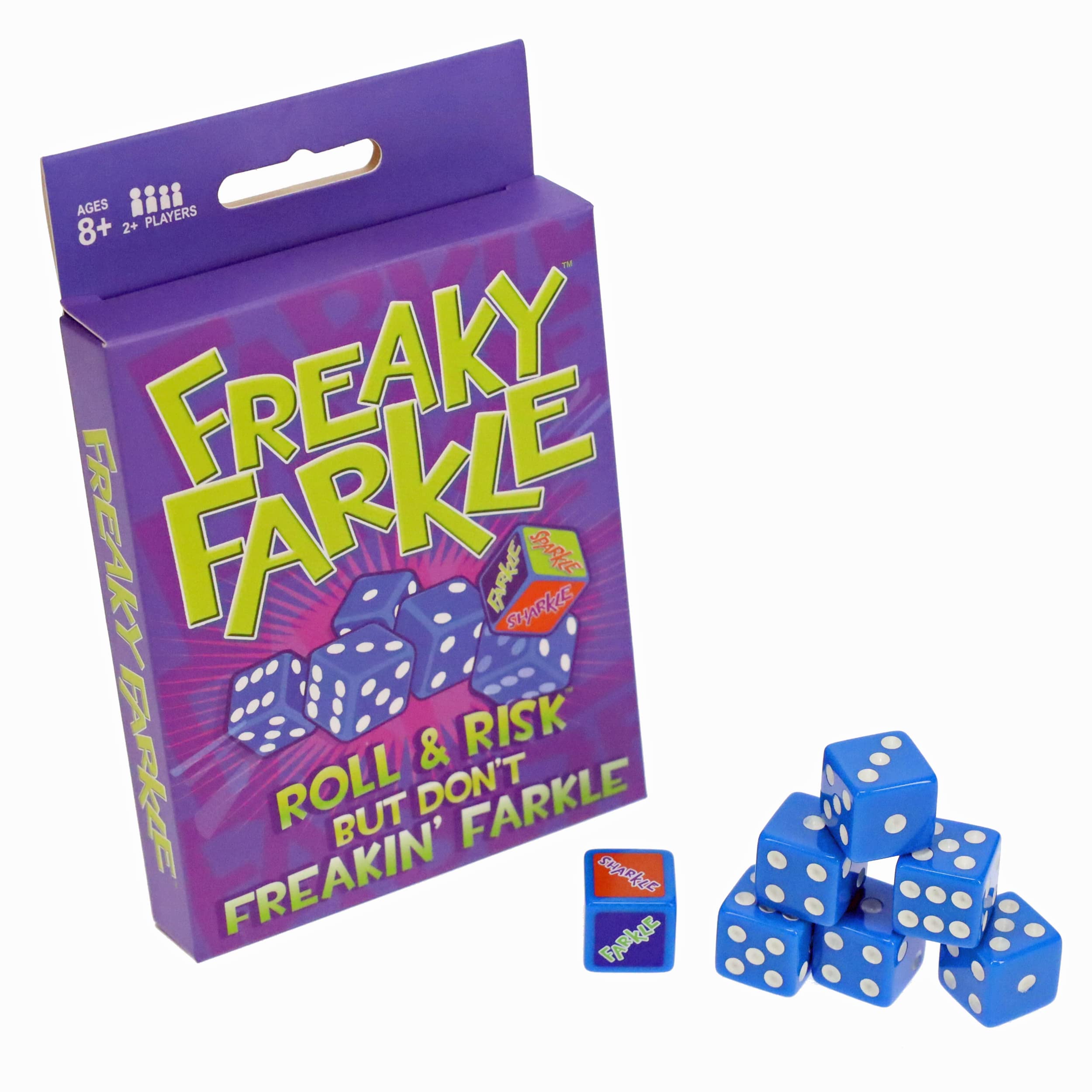 TDC Games Travel Dice Game - Freaky Farkle, Blue, Plastic Material ...