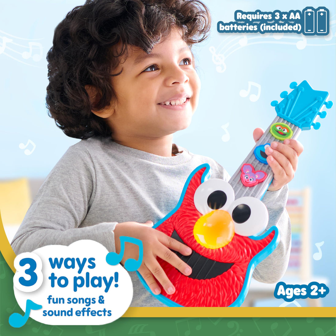 Just Play Sesame Street Elmo Guitar Toy - Multicolor, Lights & Sounds ...