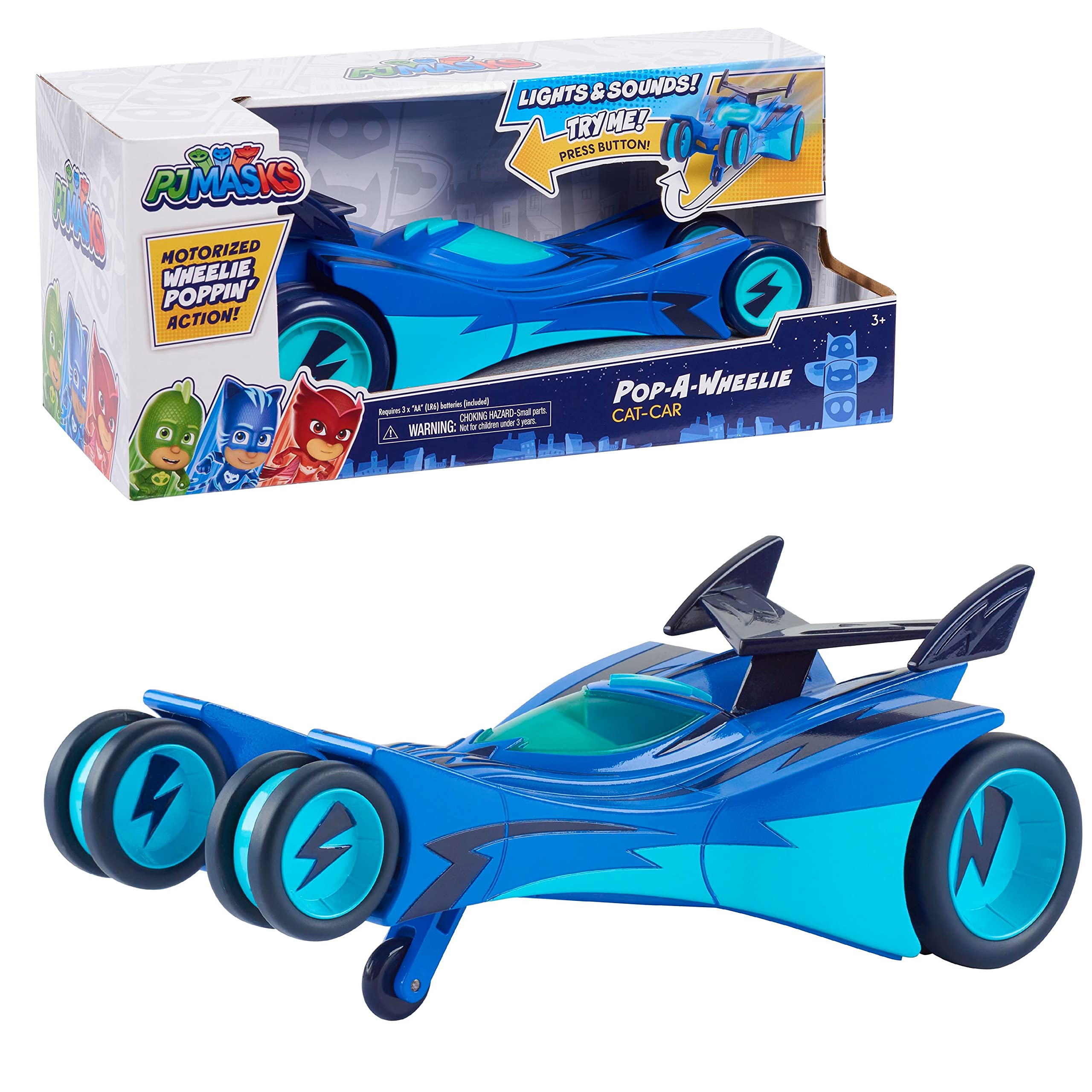 PJ Masks Pop-A-Wheelie Cat-Car, PJ Masks Vehicle with Lights and Sound ...