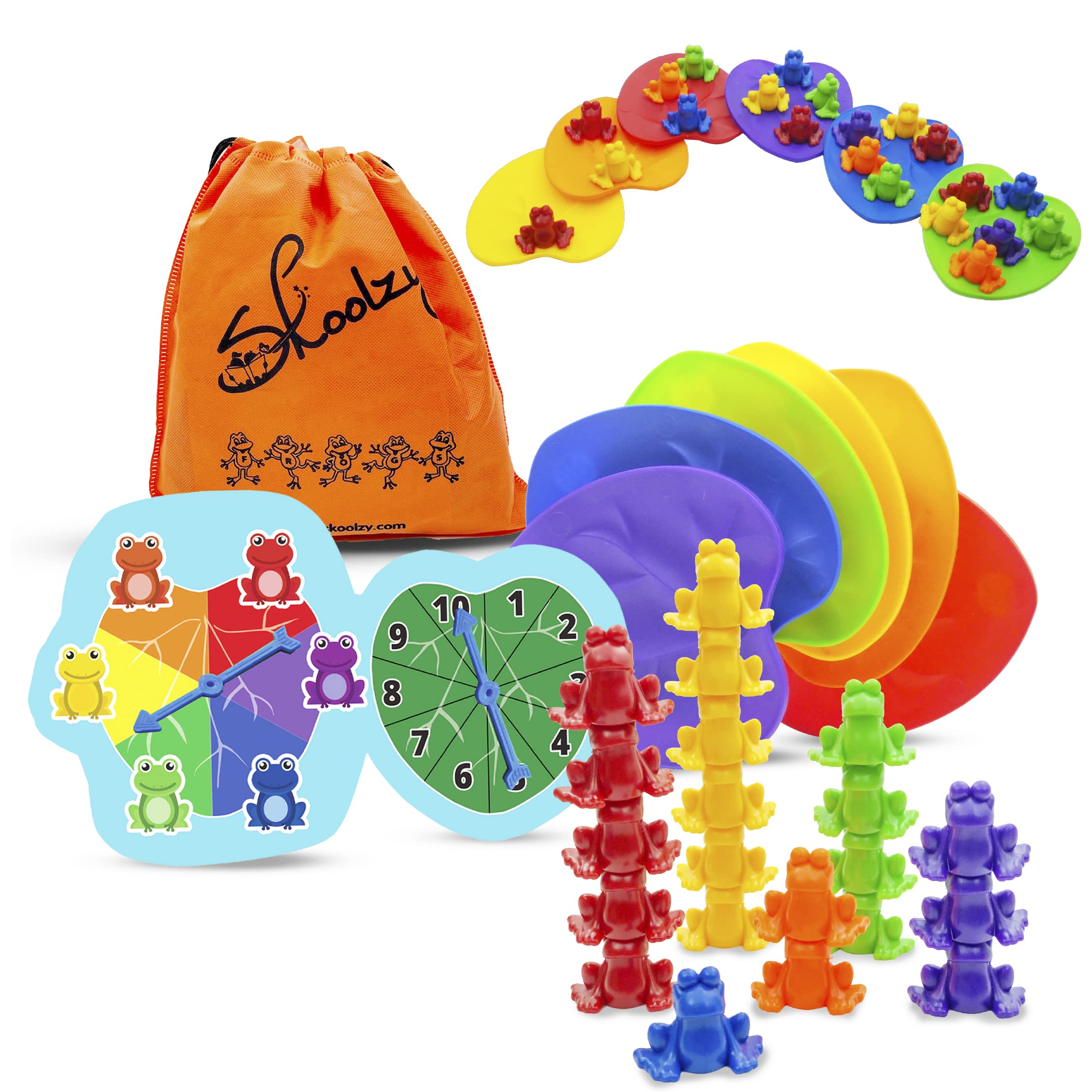 Skoolzy Counting Toys For Kids Ages 3-5. Learning Frogs Color Sorting ...