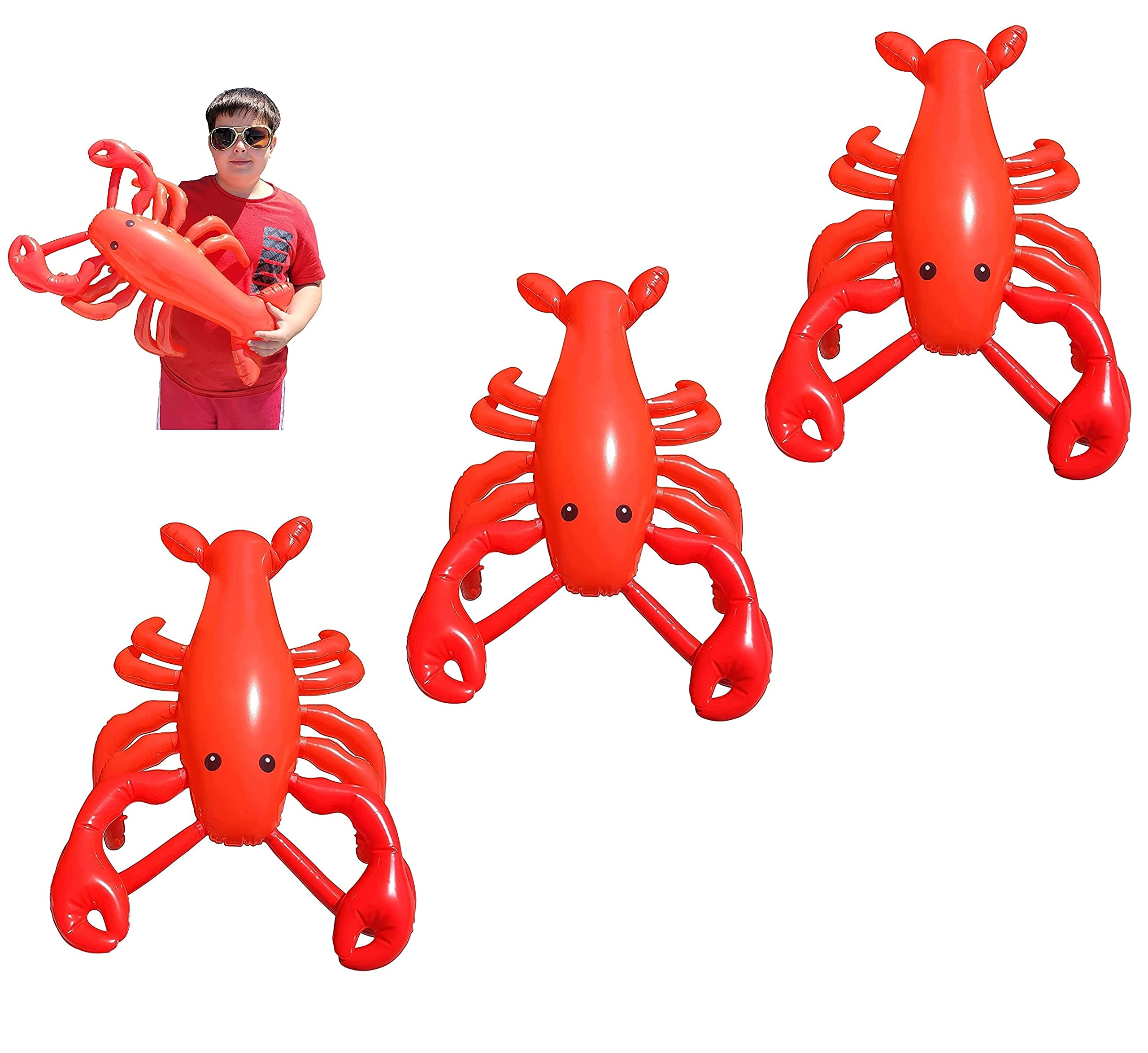 Large 20'' RED Blow-up Inflatable Lobster Pool Toy Luau Nautical Clam ...