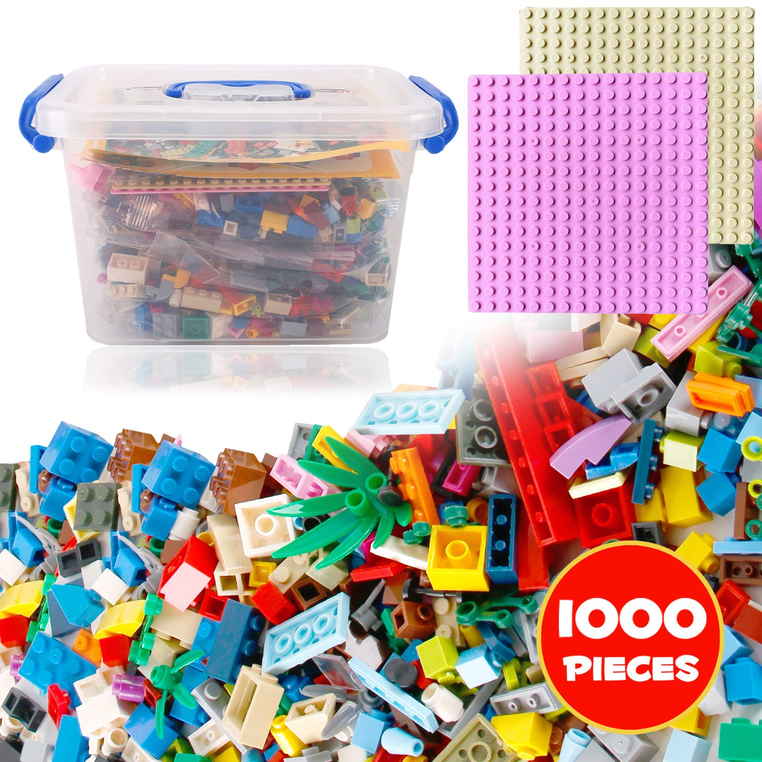 Liberty Imports 1000 Pcs Bucket Of Mini Building Bricks Playset With ...