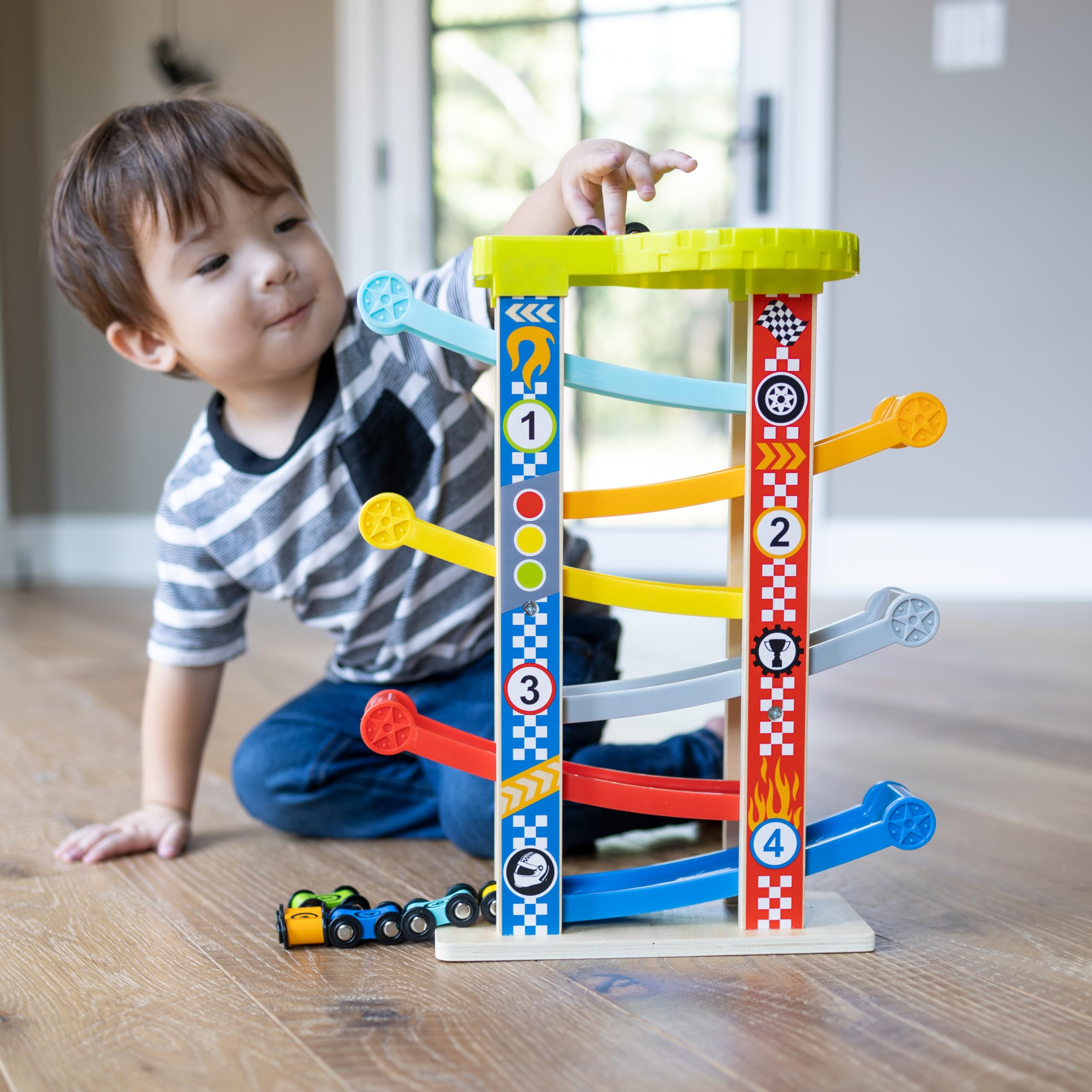 Fat Brain Toys Zigzag Racetrack - Number-Learning Car Tower For ...