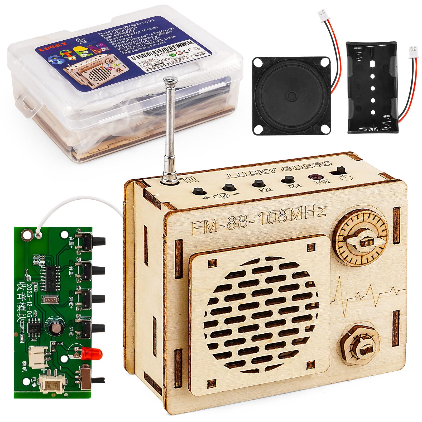 LUCKY GUESS STEM Radio Toy Set - DIY Electronics Kit for Kids & Adults ...