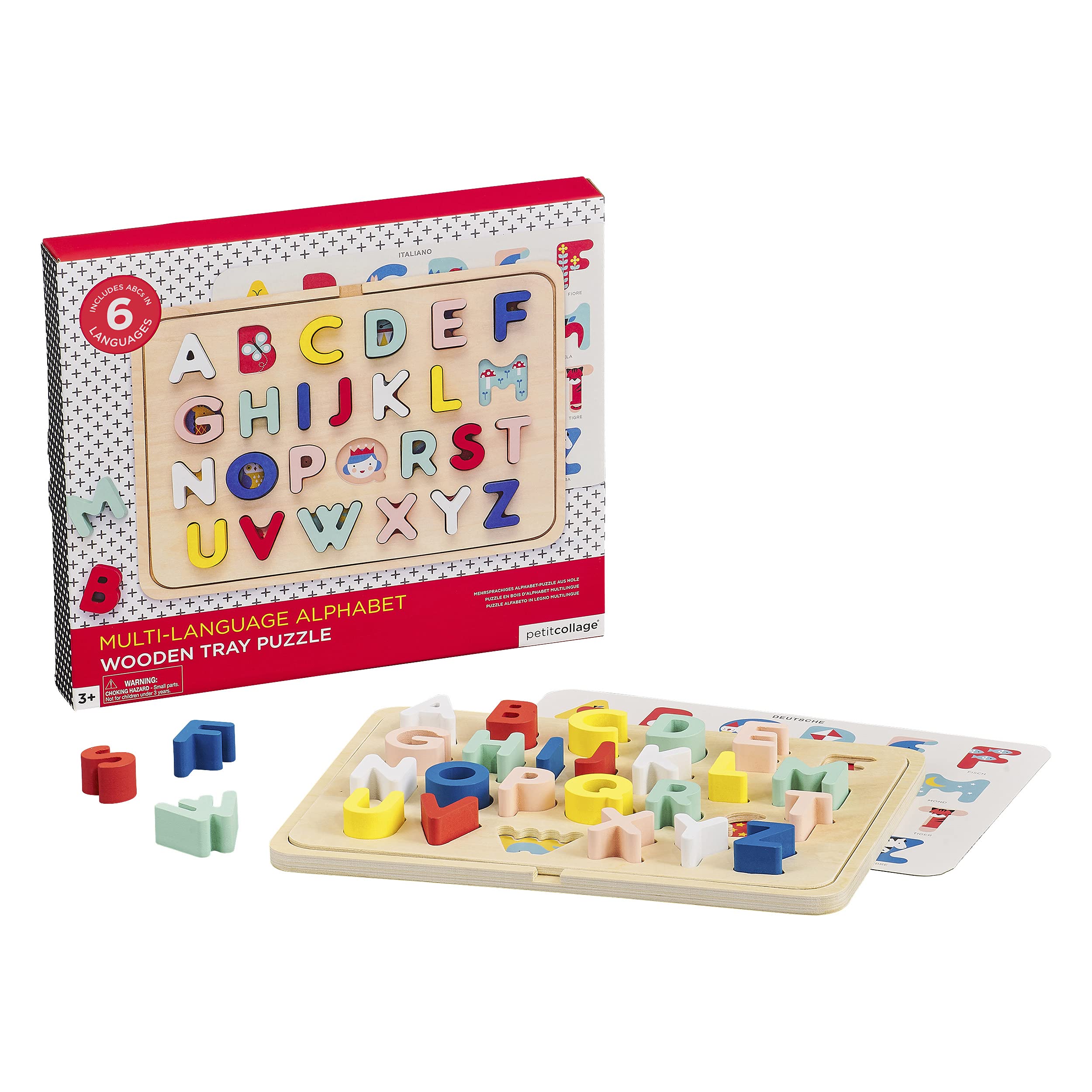Petit Collage Multi-Language Alphabet Wooden Jigsaw Tray Puzzle – Abc ...