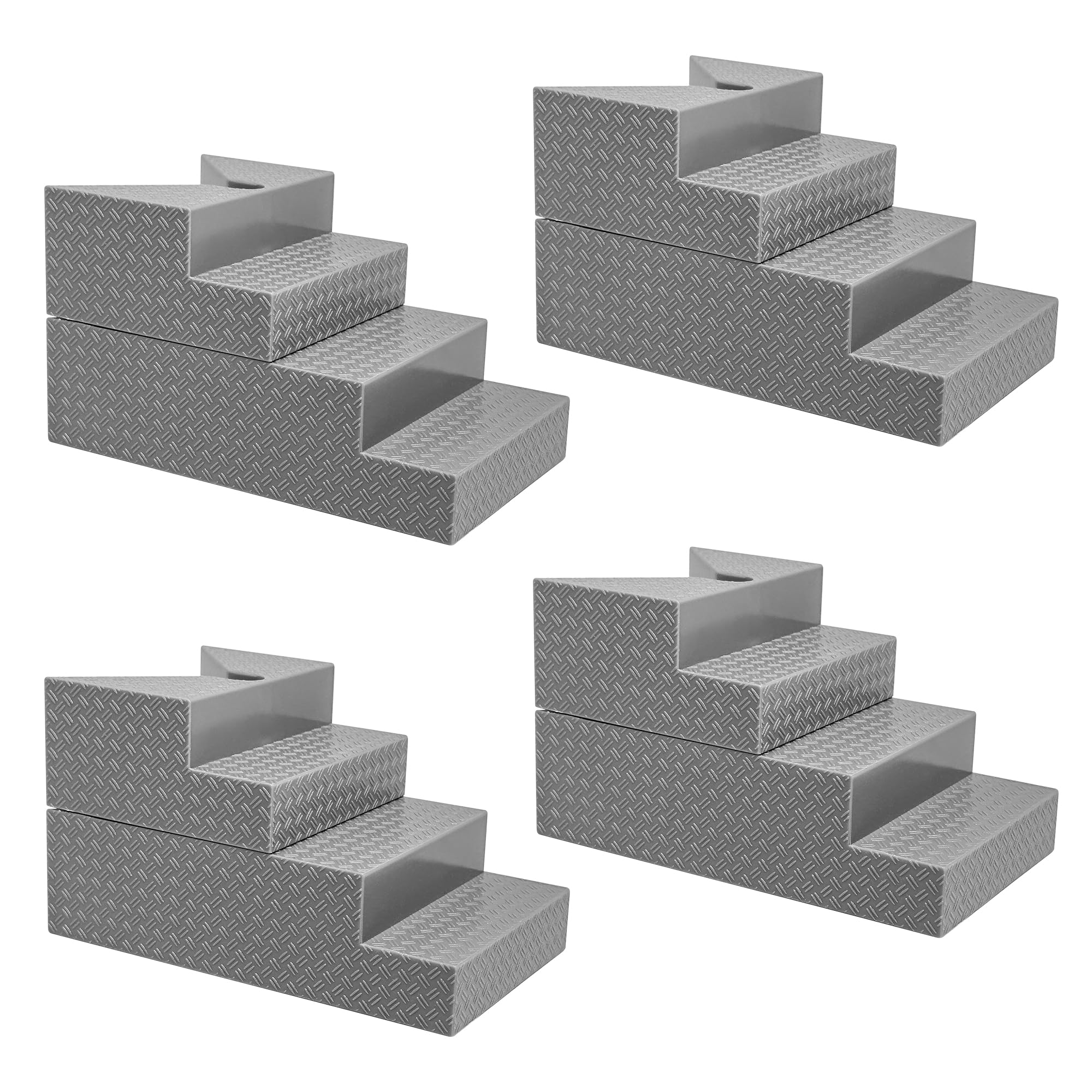 Set Of 4 Deluxe Gray Breakable Ring Stairs For Wrestling Action Figure ...