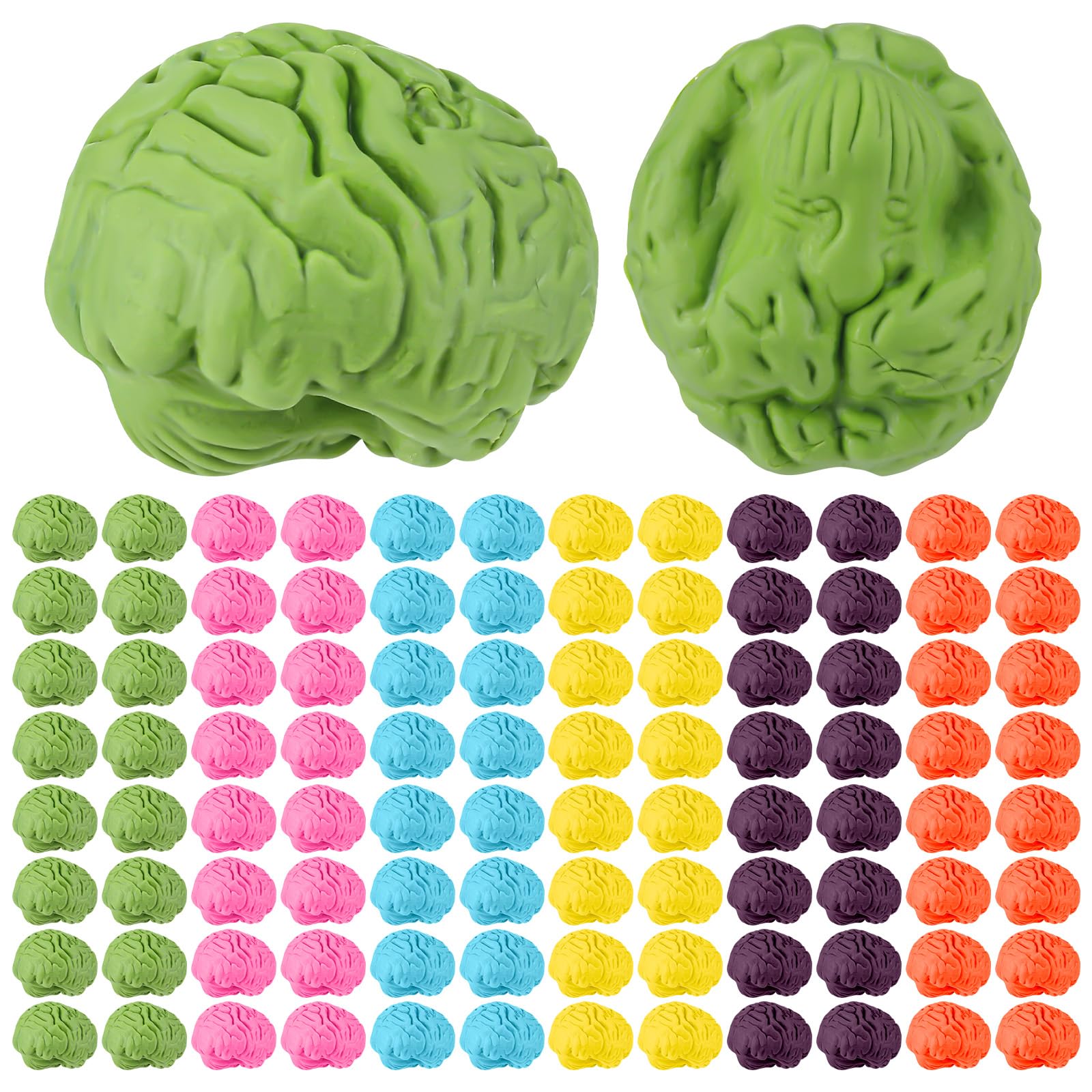 Gilprop 96 Pcs Brain Shaped Erasers Bulk 1 Inch Mini Brain Rubber ...