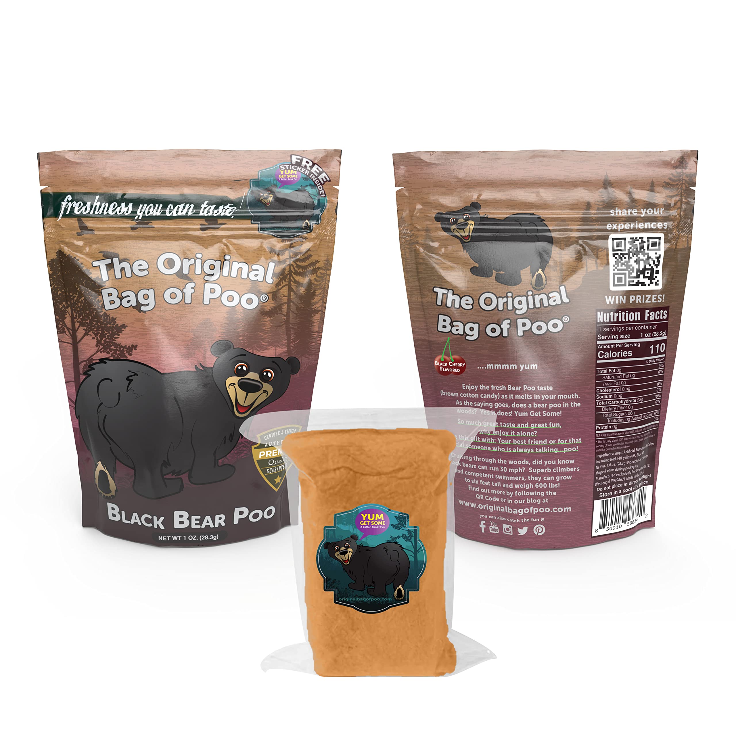 The Original Bag Of Poo, Novelty Cotton Candy Gag Gift (Black Cherry B ...